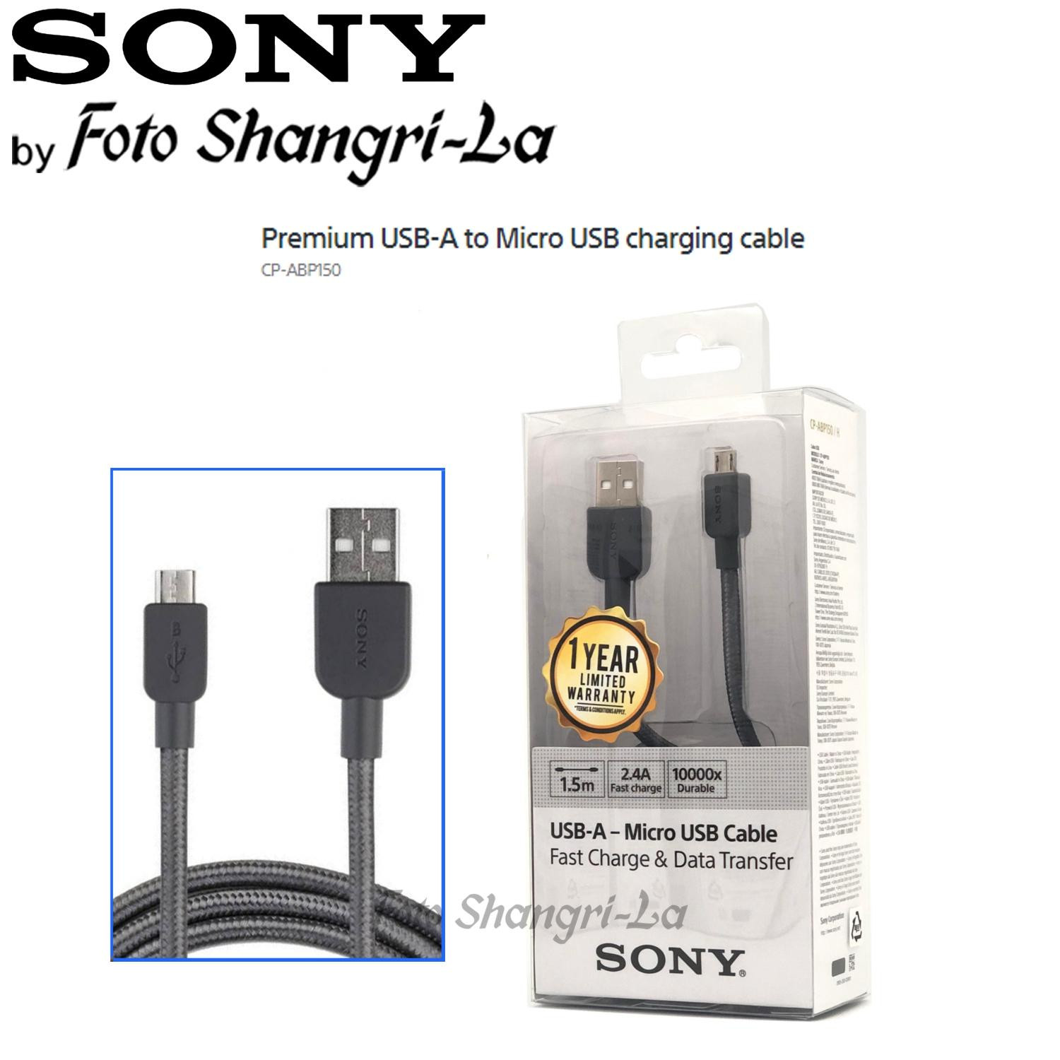 Sony CP-ABP150 Micro USB Cable 2.4A Fast Charge & Data Transfer 1.5 ...