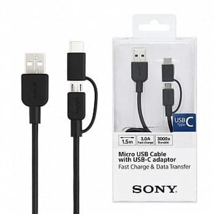 SONY ORIGINAL CP-ABC150 (1.5 Meters) 2-IN-1 USB-C & MICRO USB CHARGING ...