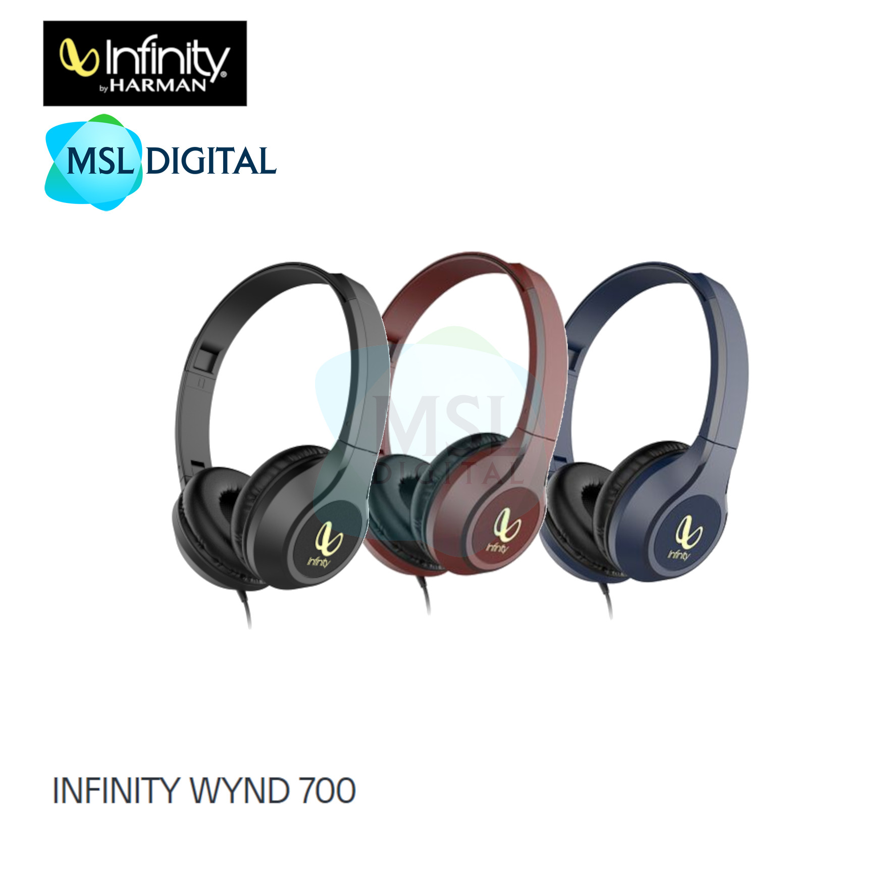 Infinity WYND 700 Wired on-ear headphones - MSL Digital Online Store