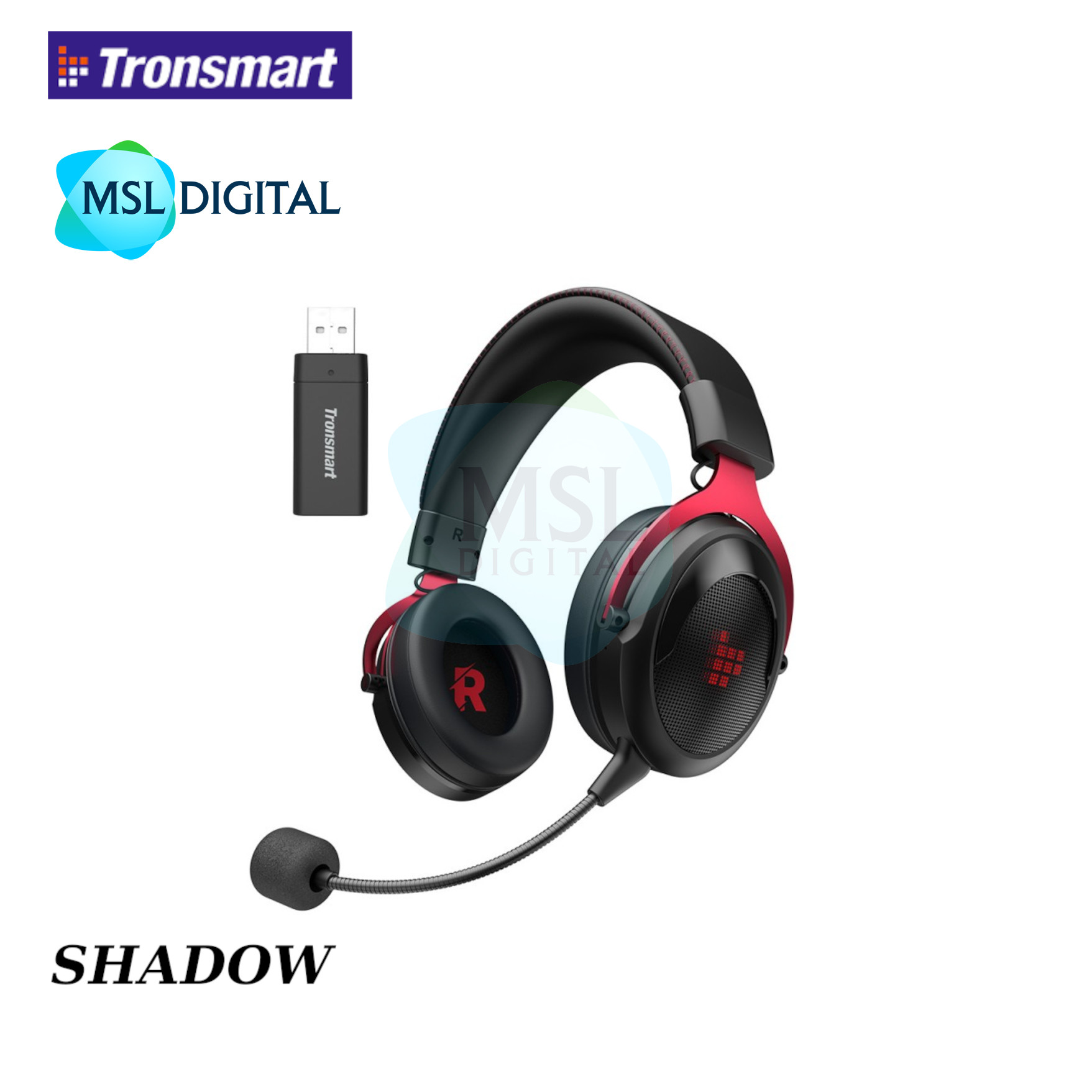 Tronsmart Shadow Gaming Headset 2.4G Wireless Headphones with ...