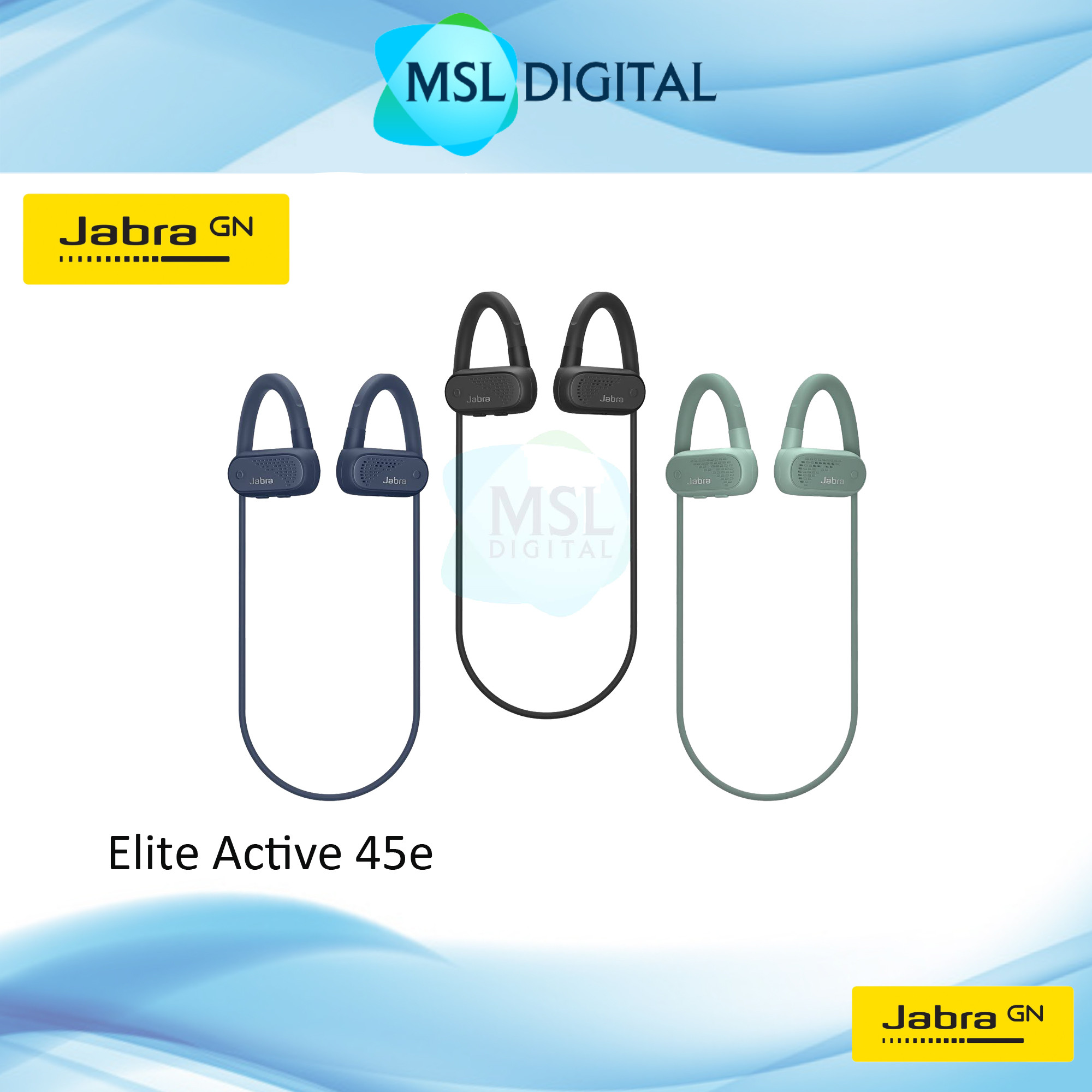 Jabra Elite 45e Wireless Noise Cancellation Bluetooth In Ear Headsets ...