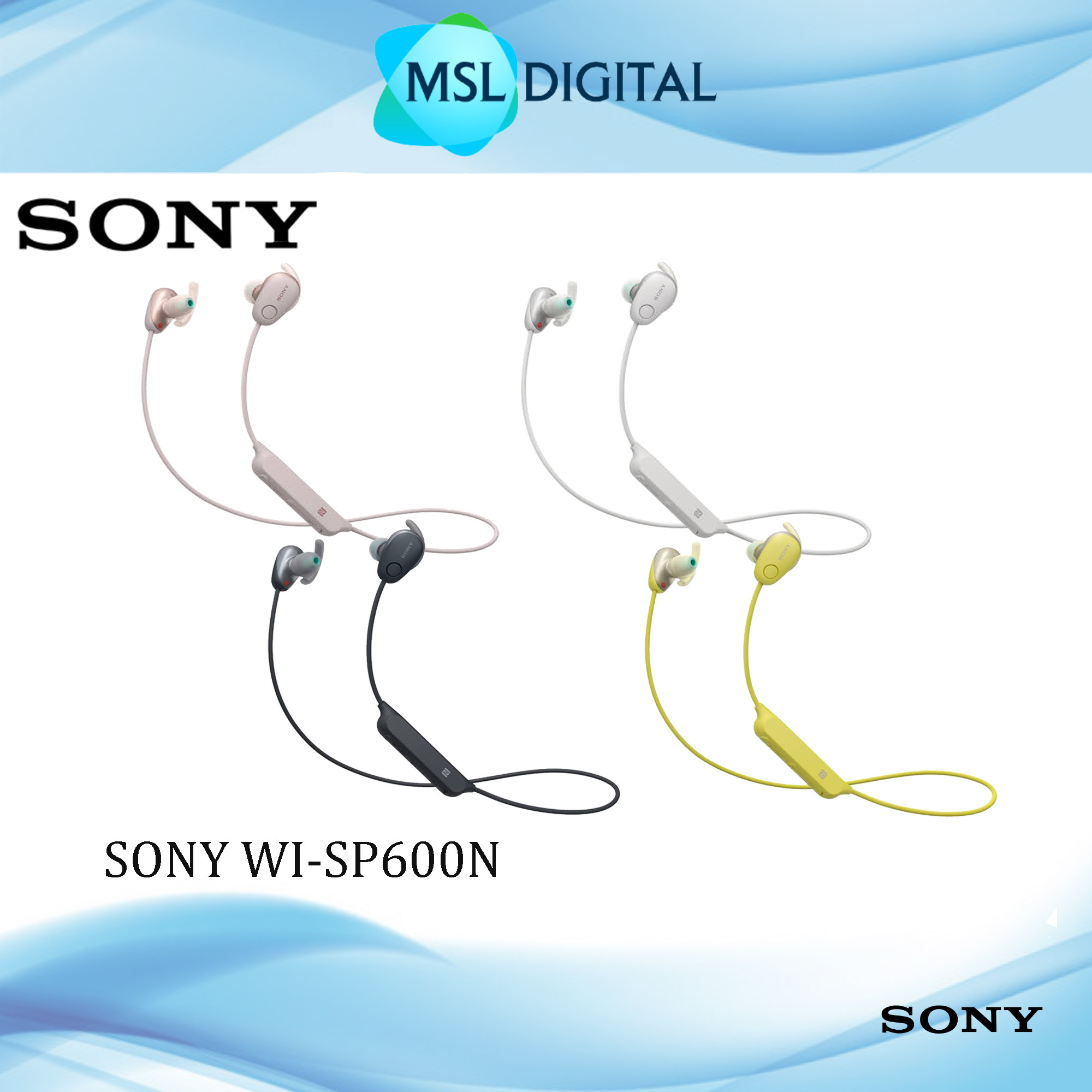 Sony WI-SP600N Wireless Bluetooth Noise Cancelling In-Ear Sports ...