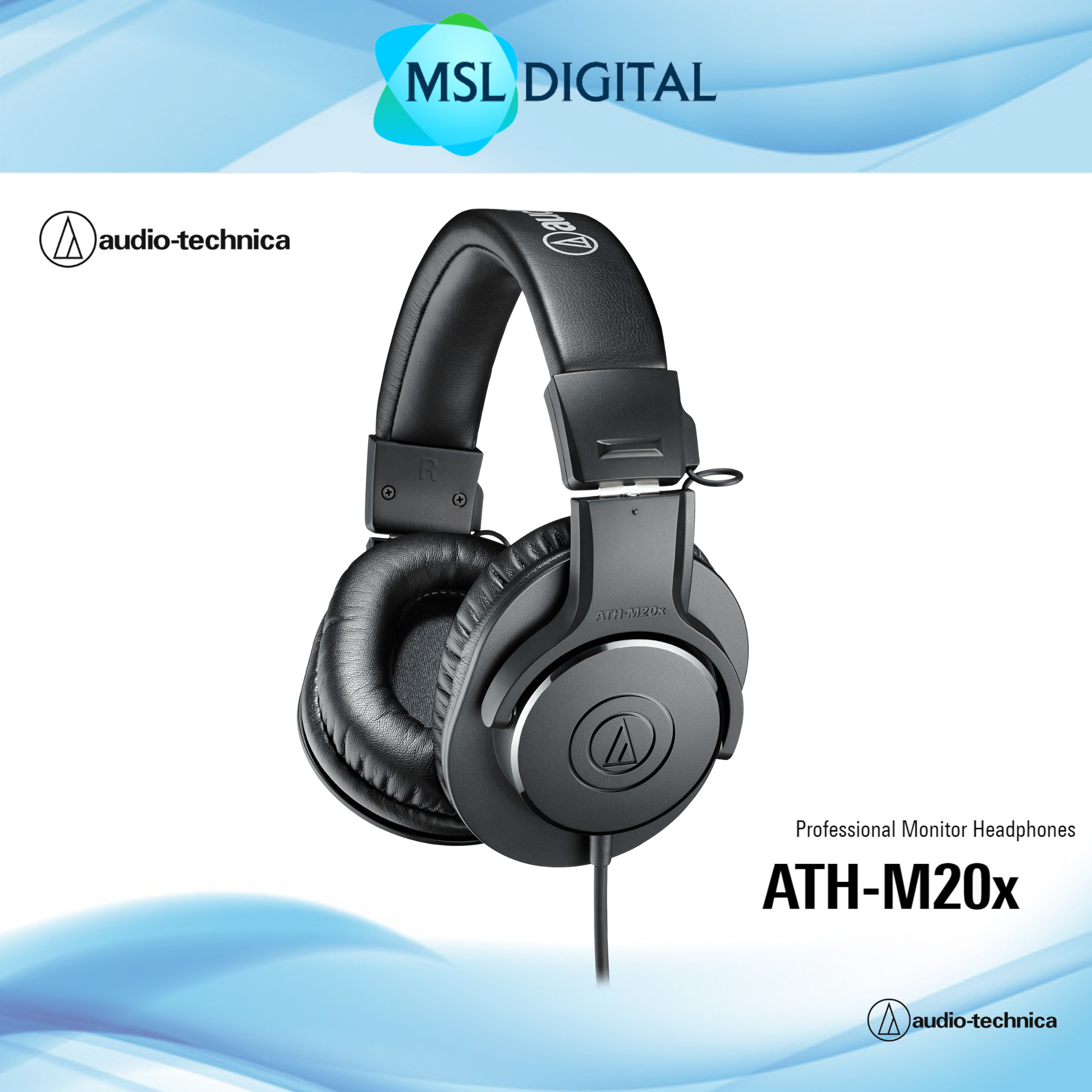Audio Technica ATH-M20x Professional Studio Monitor Headphones 40 mm ...
