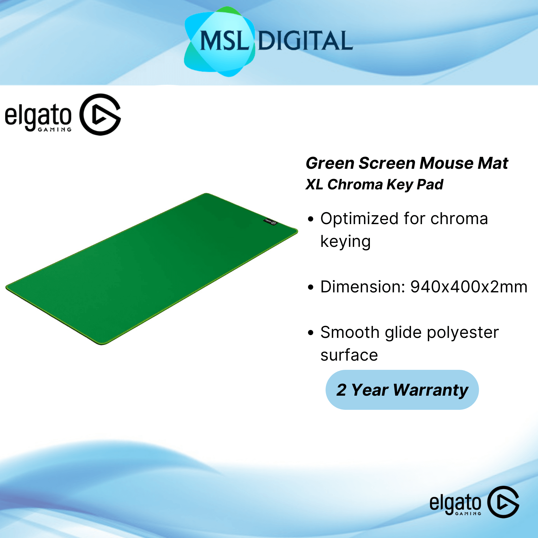 Elgato Green Screen Mouse Mat - 10GAV9901 - MSL Digital Online Store