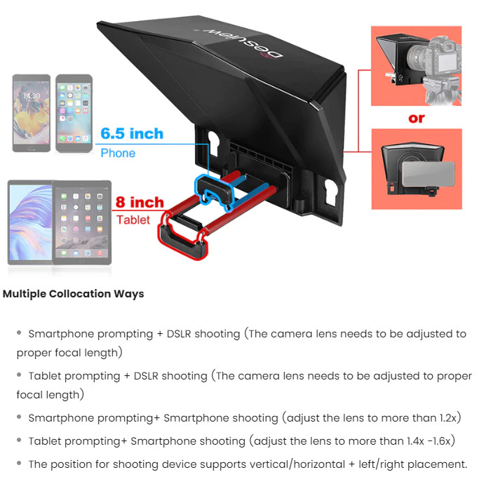 [PRE-ORDER 1 Week] Besview Desview T2 Teleprompter with Remote Control ...