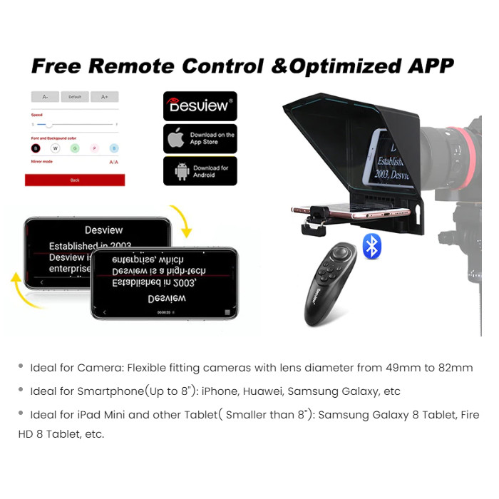 [PRE-ORDER 1 Week] Besview Desview T2 Teleprompter with Remote Control ...