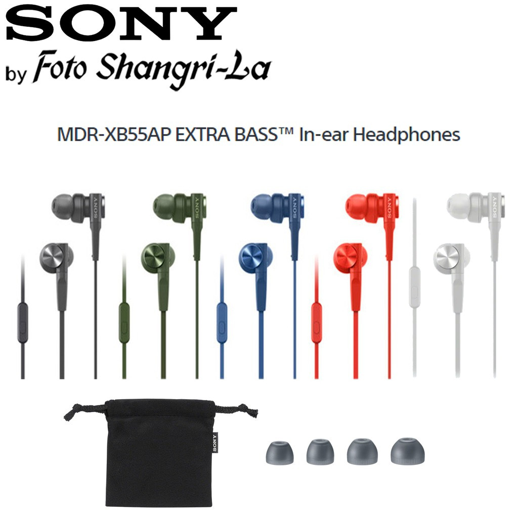 Sony MDR-XB55AP EXTRA BASS with Microphone In-Ear Headphones Earphones ...