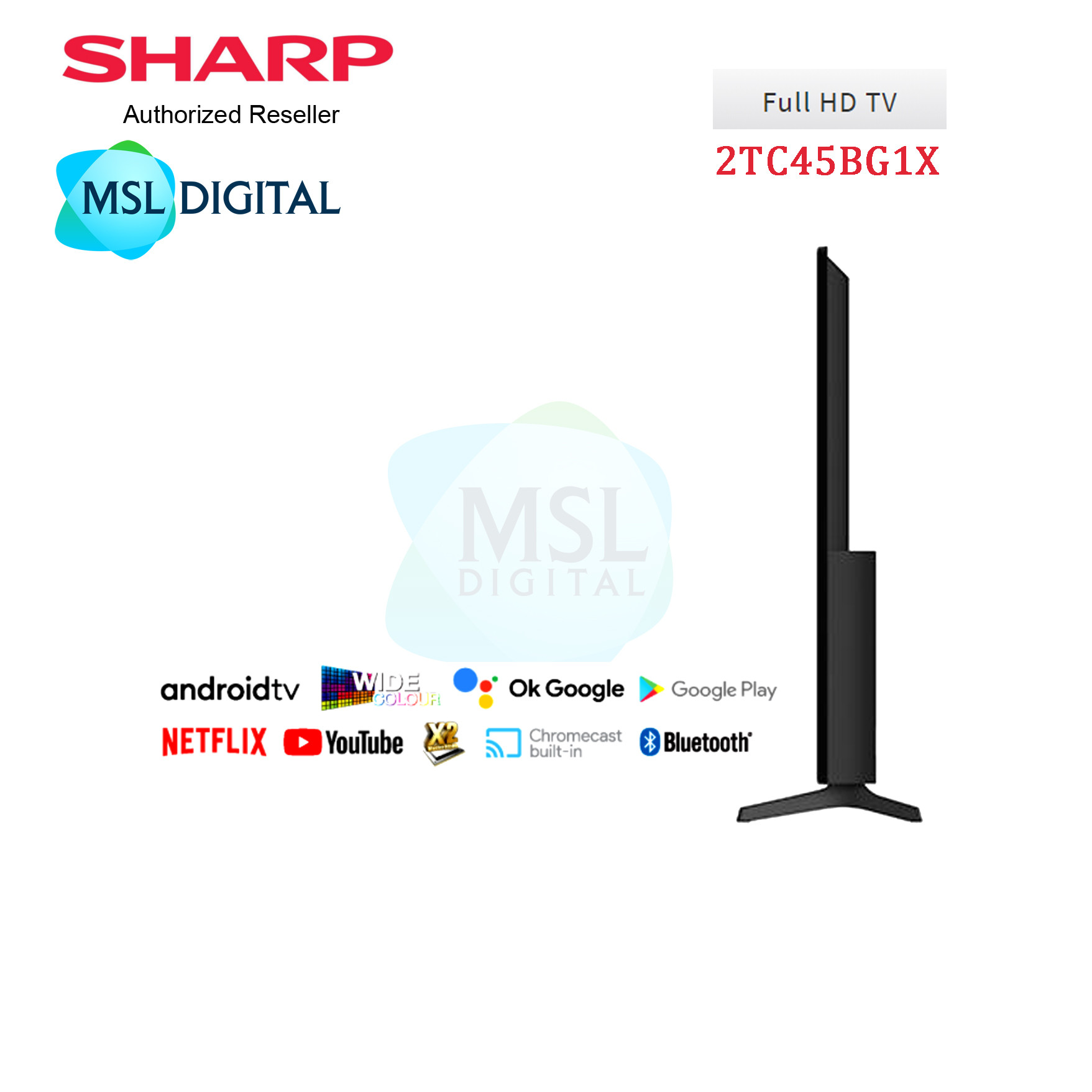 Sharp AQUOS 45 Inch Full HD Android TV - 2TC45BG1X - MSL Digital Online ...