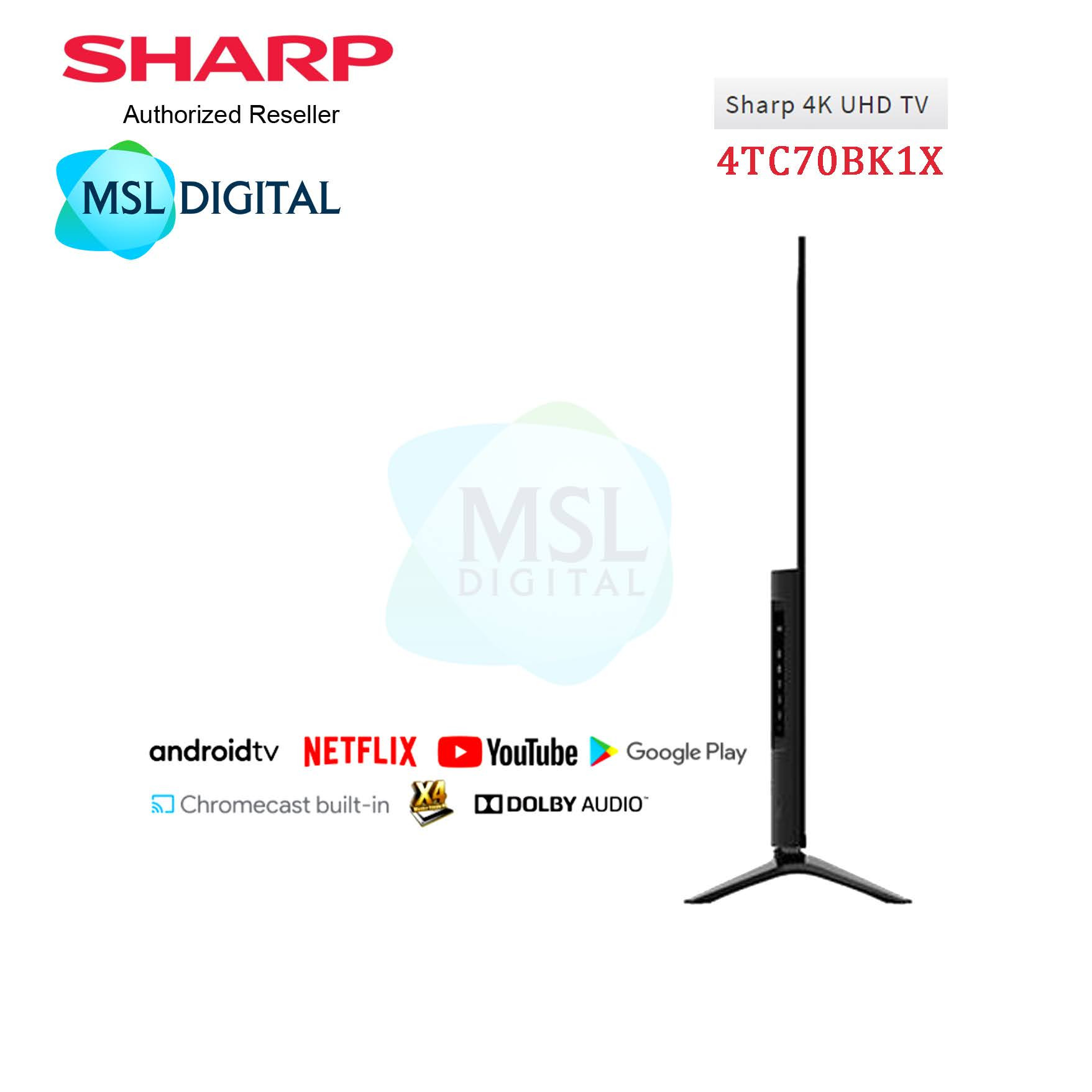 SHARP AQUOS 70 Inch 4K UHD Android TV - 4TC70BK1X - MSL Digital Online ...