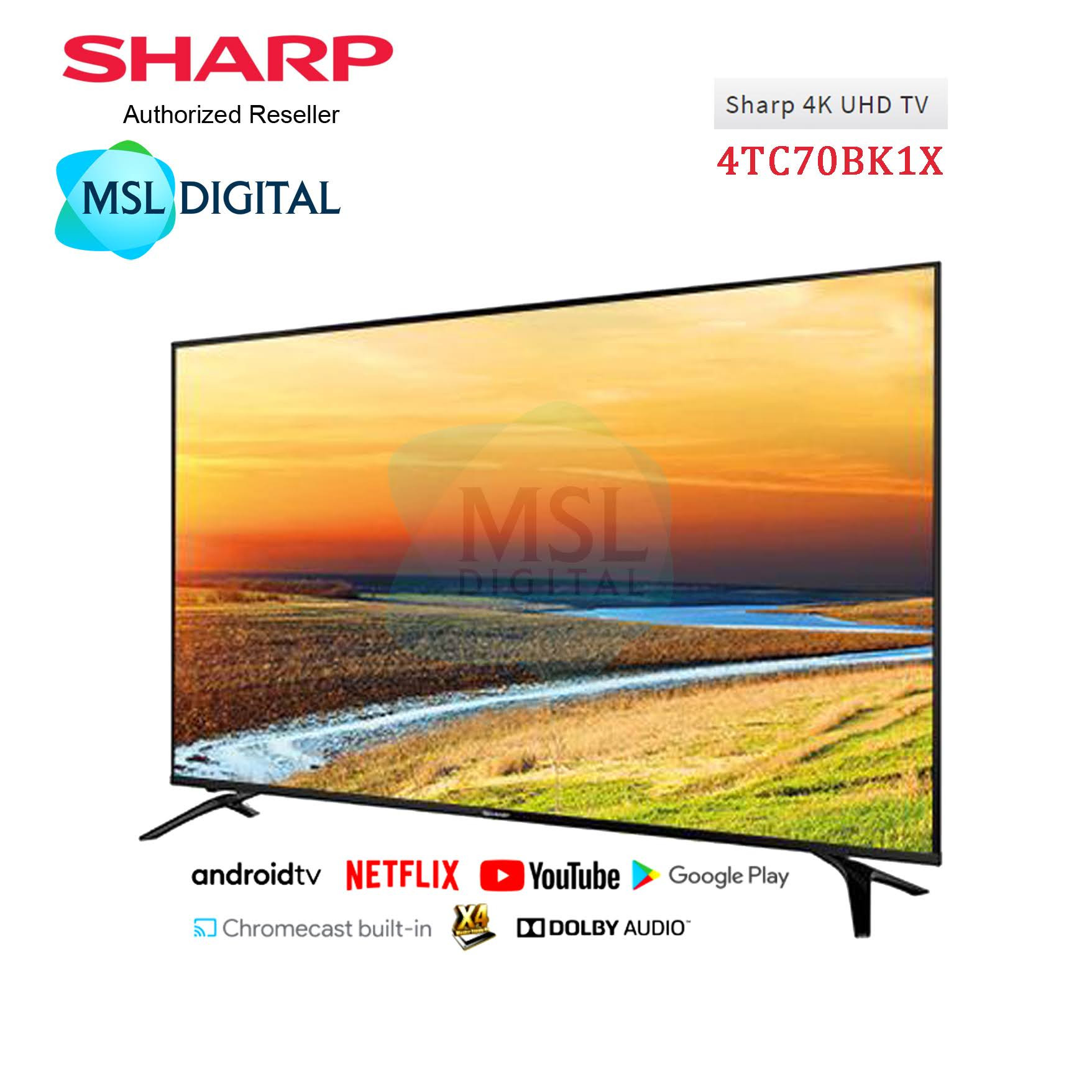 SHARP AQUOS 70 Inch 4K UHD Android TV - 4TC70BK1X - MSL Digital Online ...