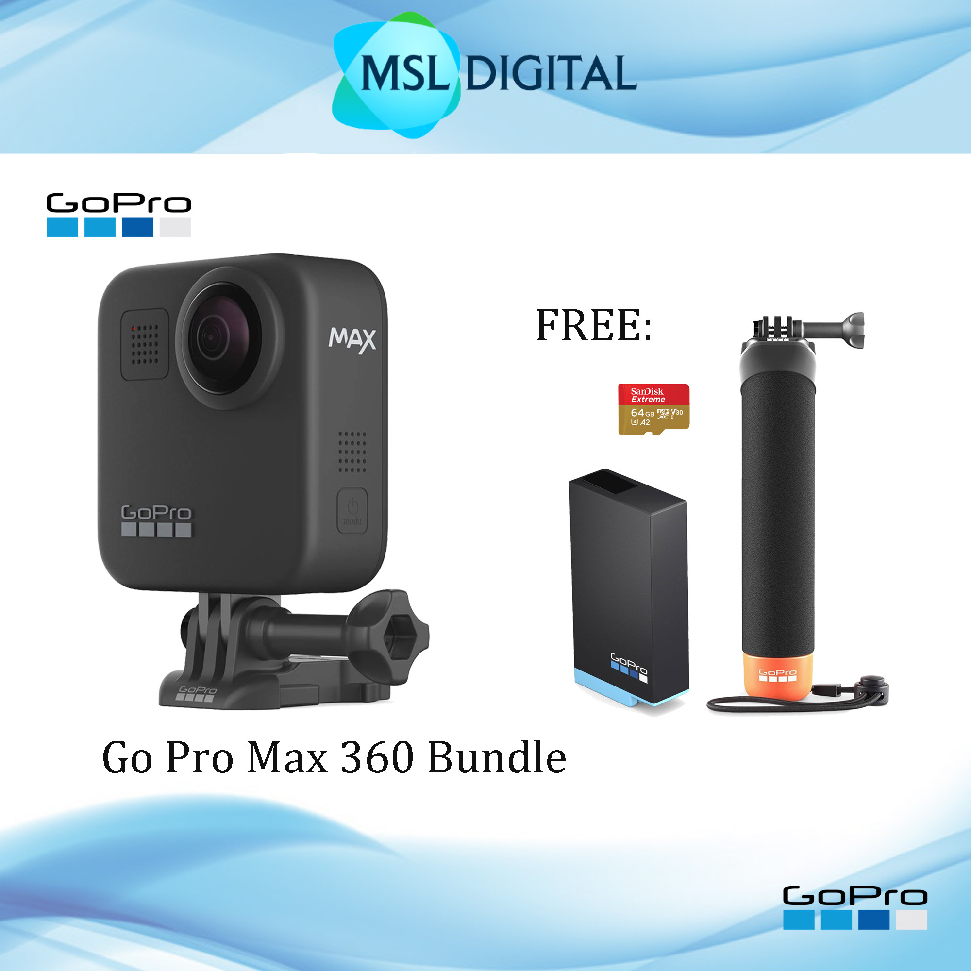 GOPRO HERO MAX 360 + ACDBD-001 DUAL CHARGER / ACTION CAMERA TOUCH ...