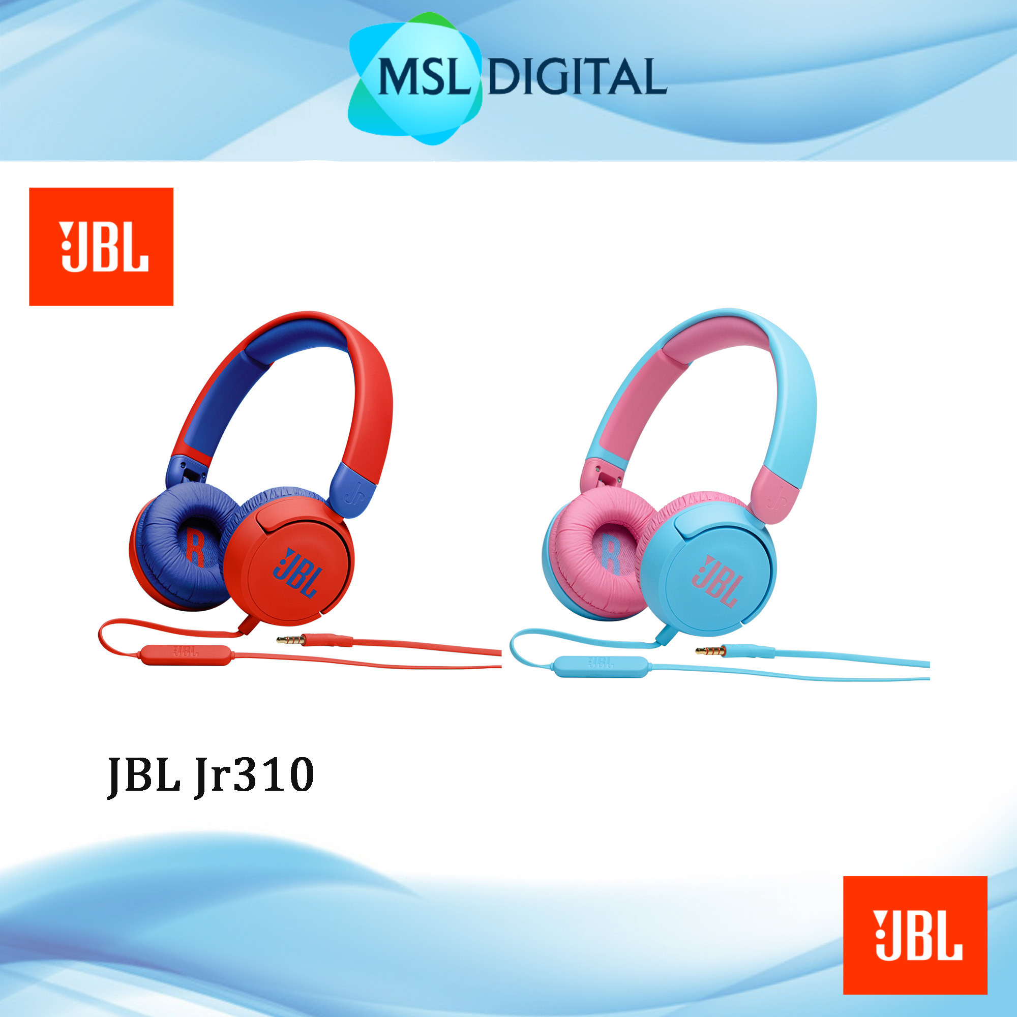 JBL Jr310 Kids on-ear Headphones with Aux Cable & Built-in Microphone ...