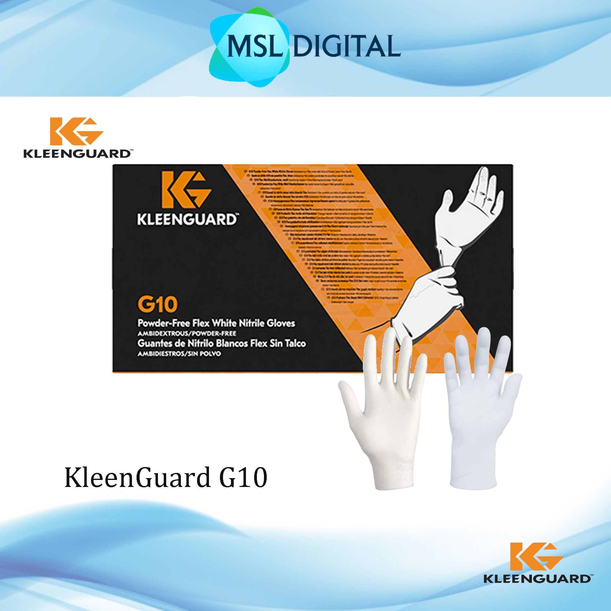 KleenGuard G10 Flex Nitrile Ambidextrous Gloves - white, 1 x 100 (100 ...
