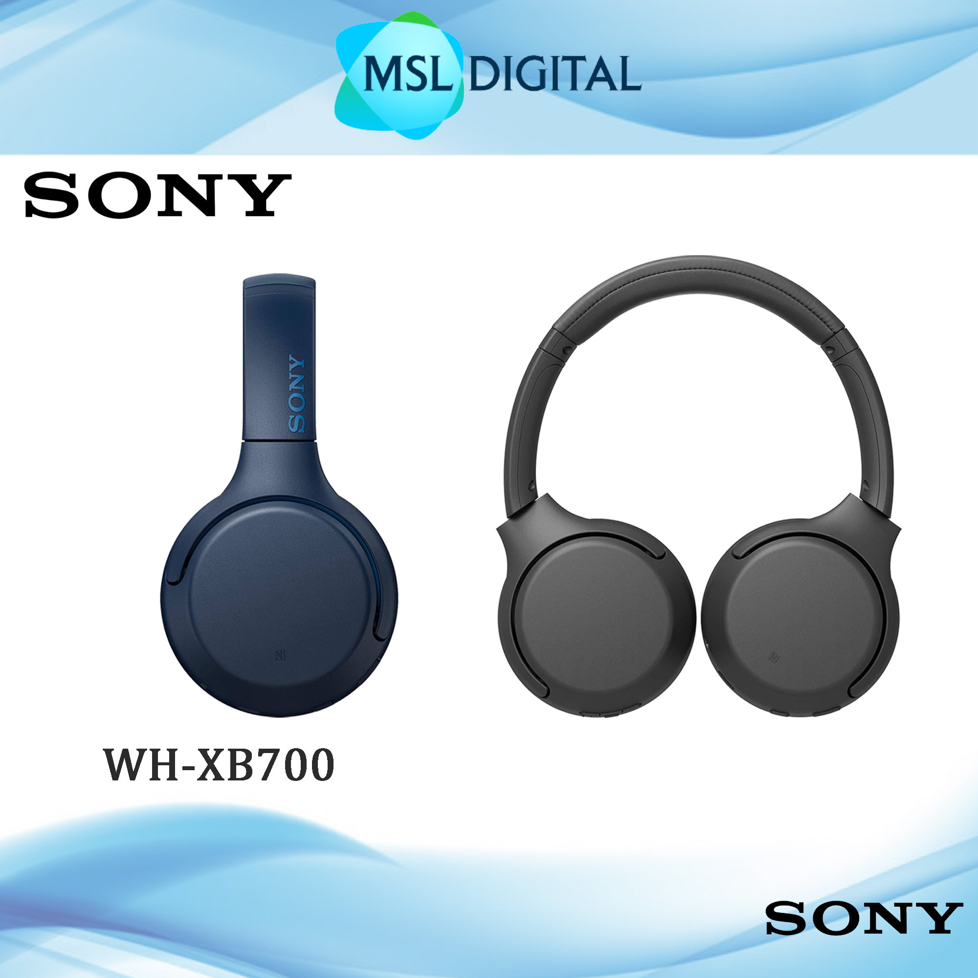 Sony WH-XB700 EXTRA BASS Wireless Bluetooth Over-Ear Headphones with ...
