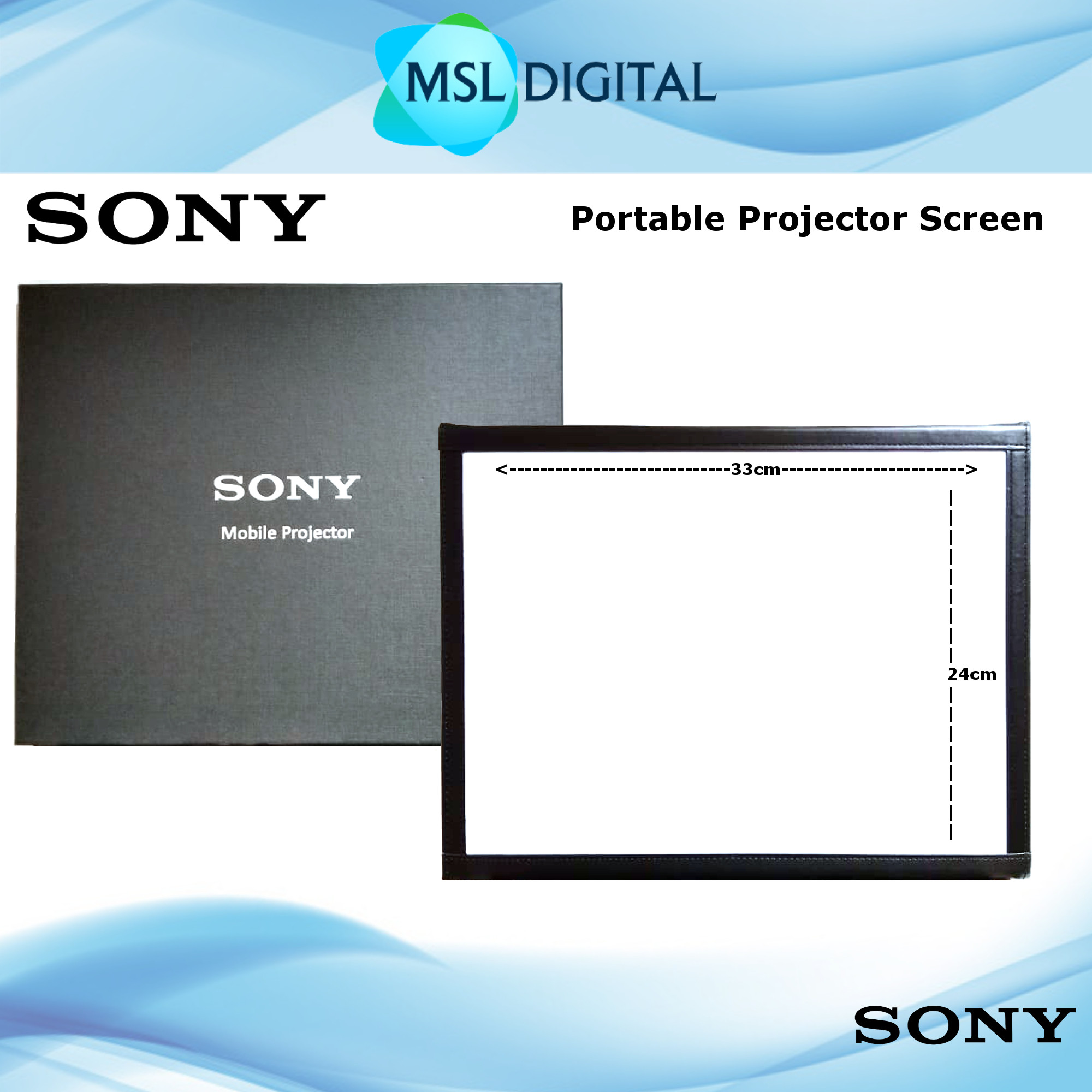 Sony Foldable Portable Projector Screen (H:33cm x W:2cm x L:24cm) - MSL ...
