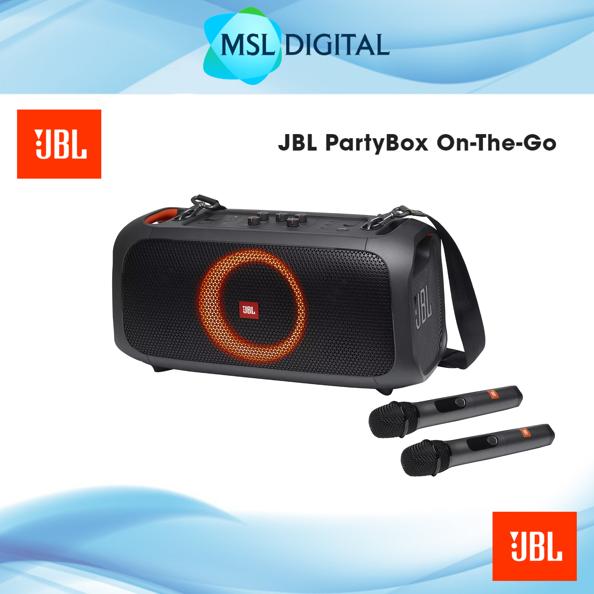 JBL PartyBox On-The-Go Portable party speaker with built-in lights ...
