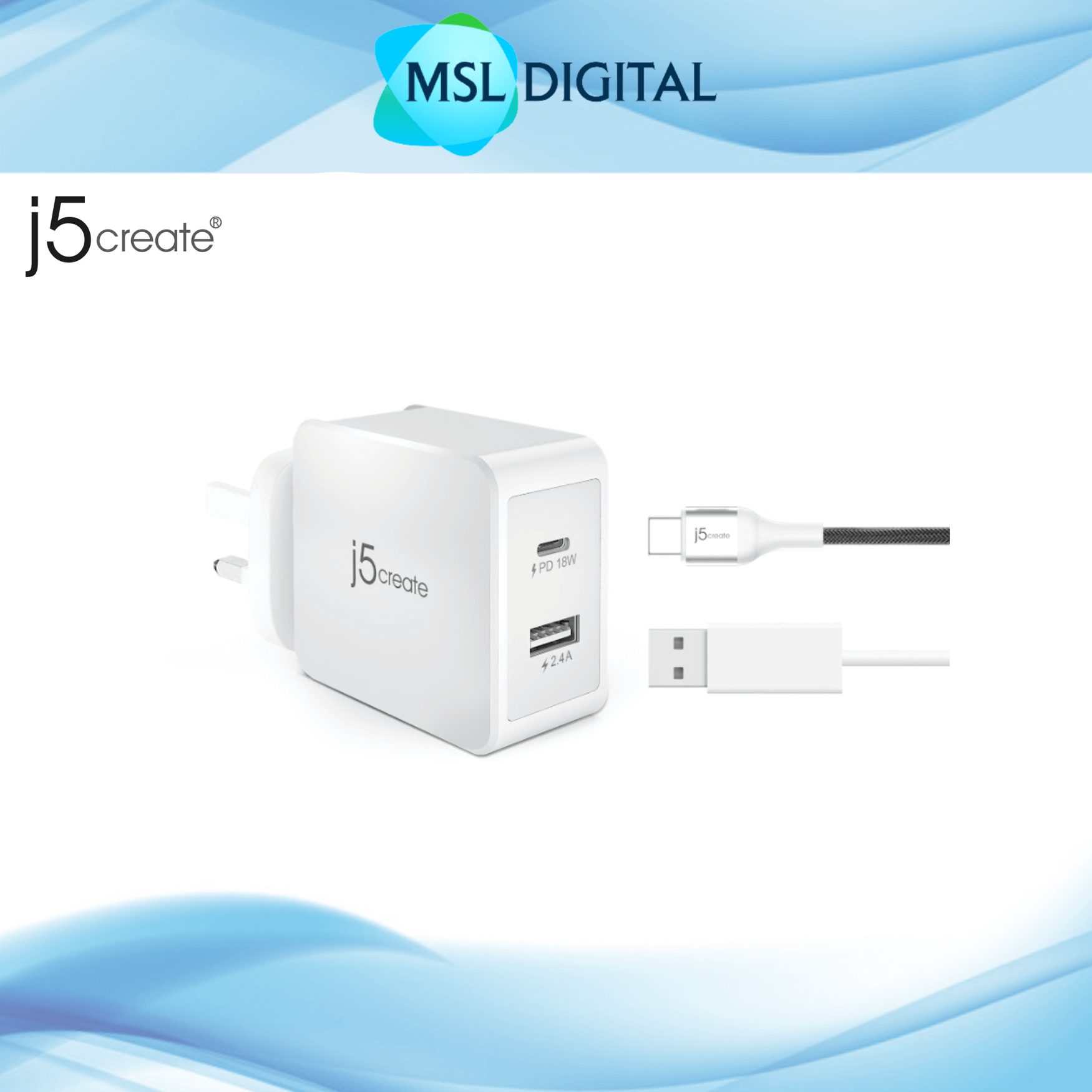 J5 create 30W 2-port PD USB-C mobile charger power delivery & quick ...