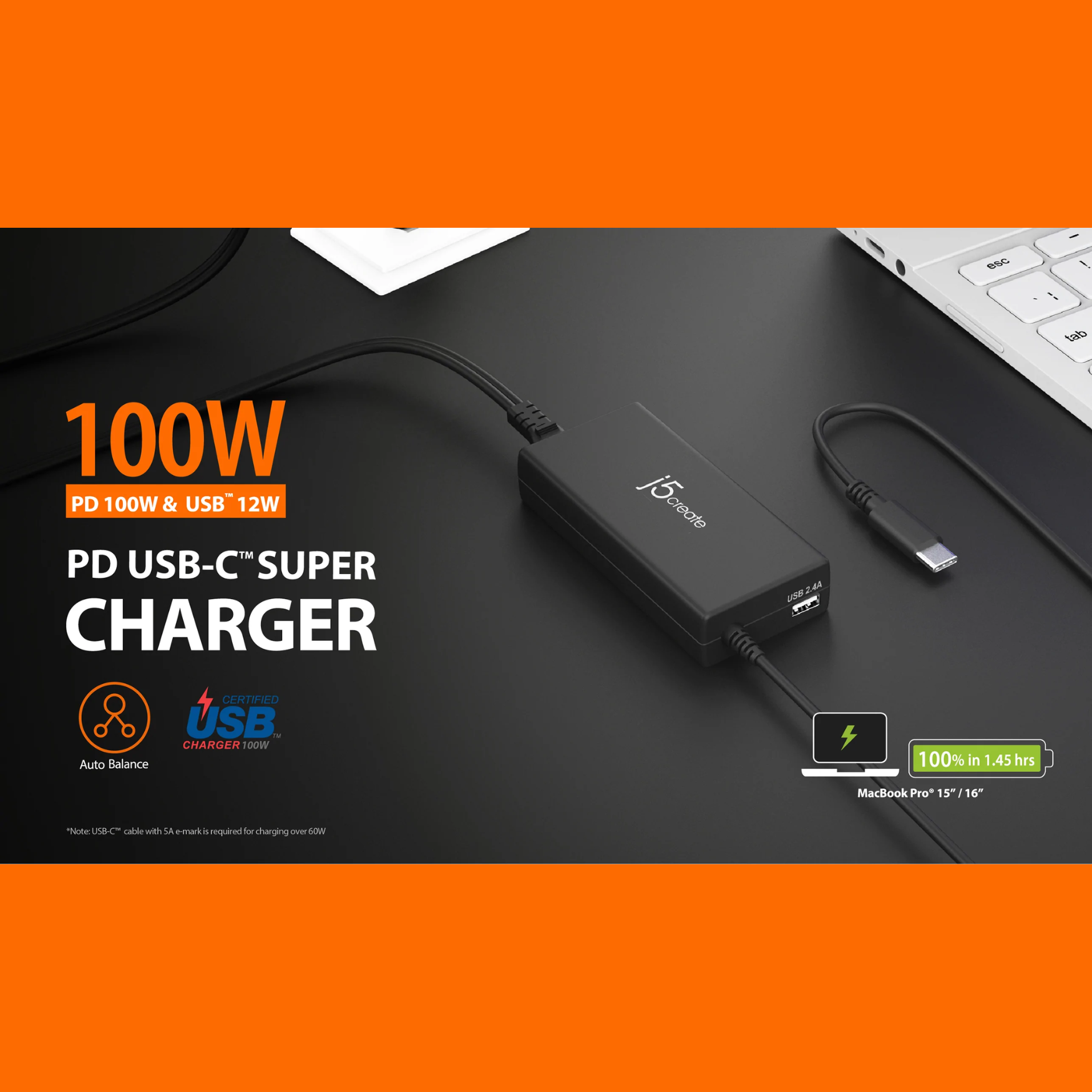 J5create 100W 2-port PD USB-C super charger - JUP2290 - MSL Digital ...