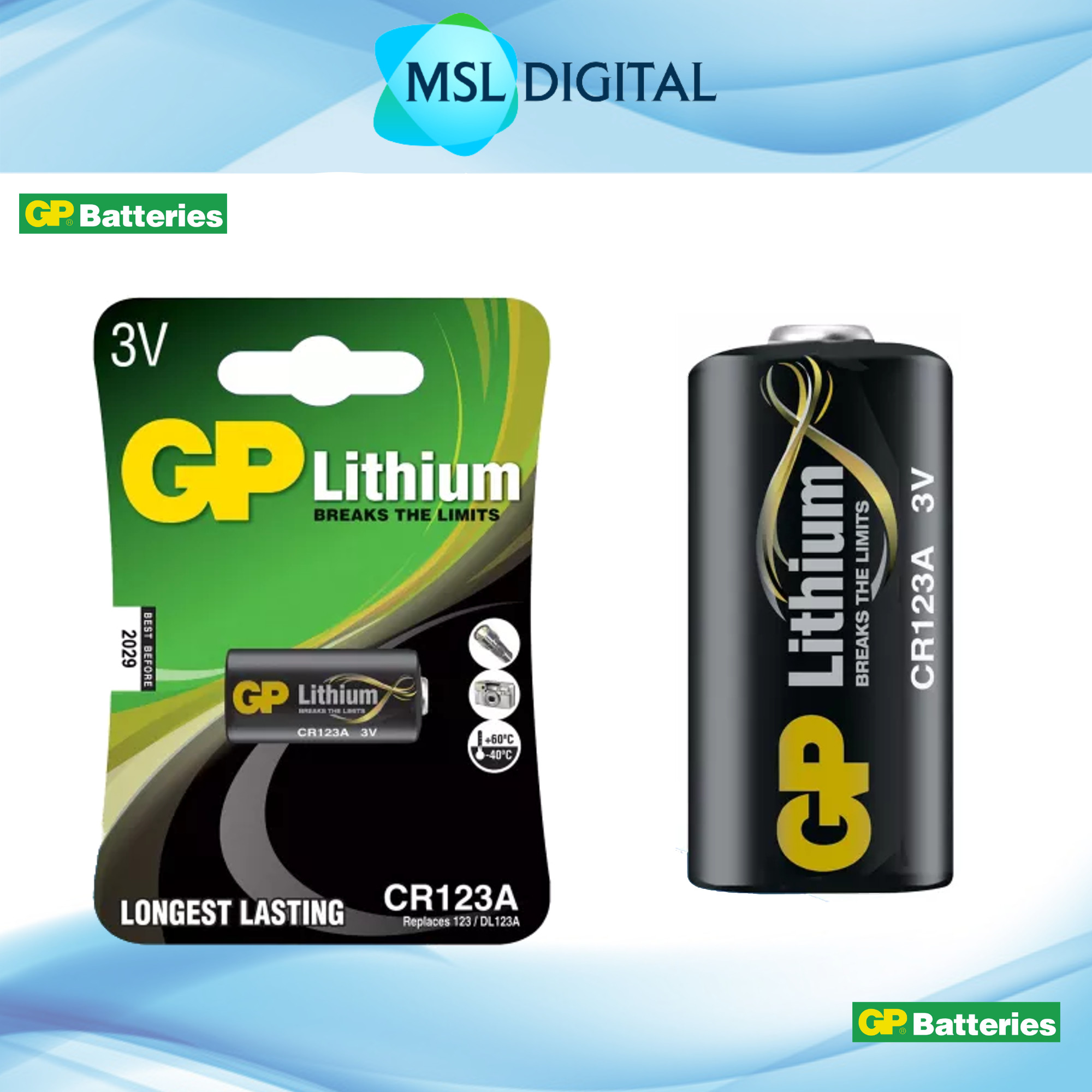 GP Lithium Battery CR123A - MSL Digital Online Store