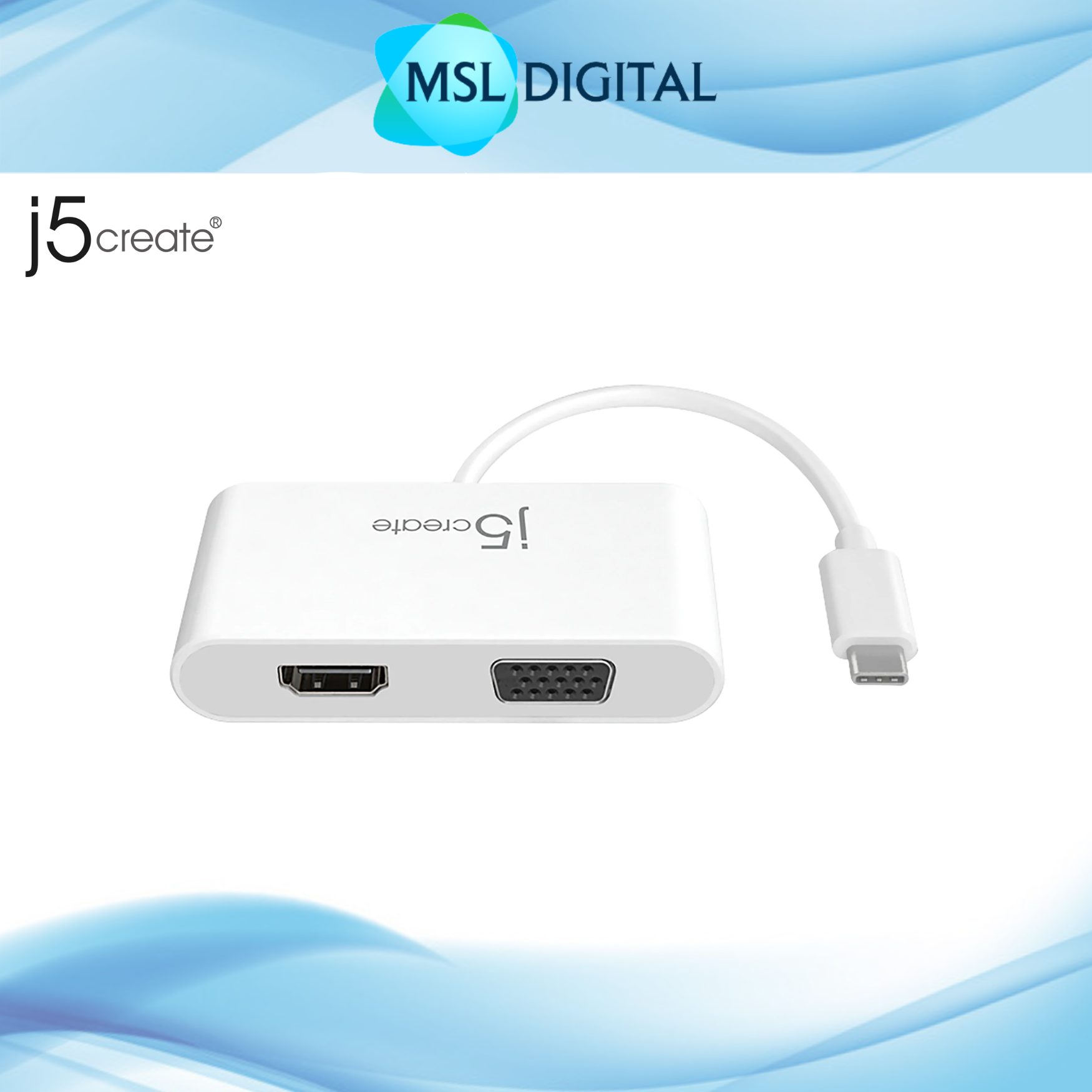 J5 create USB Type-C to HDMI & VGA multi adapter - JCA174 - MSL Digital ...