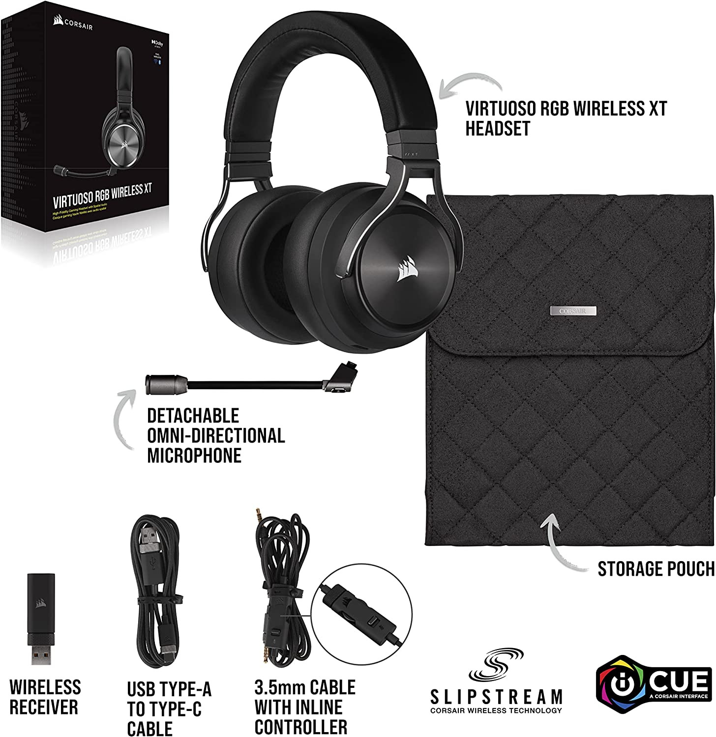 Corsair VIRTUOSO RGB WIRELESS XT T-Pain High-Fidelity Gaming Headset ...