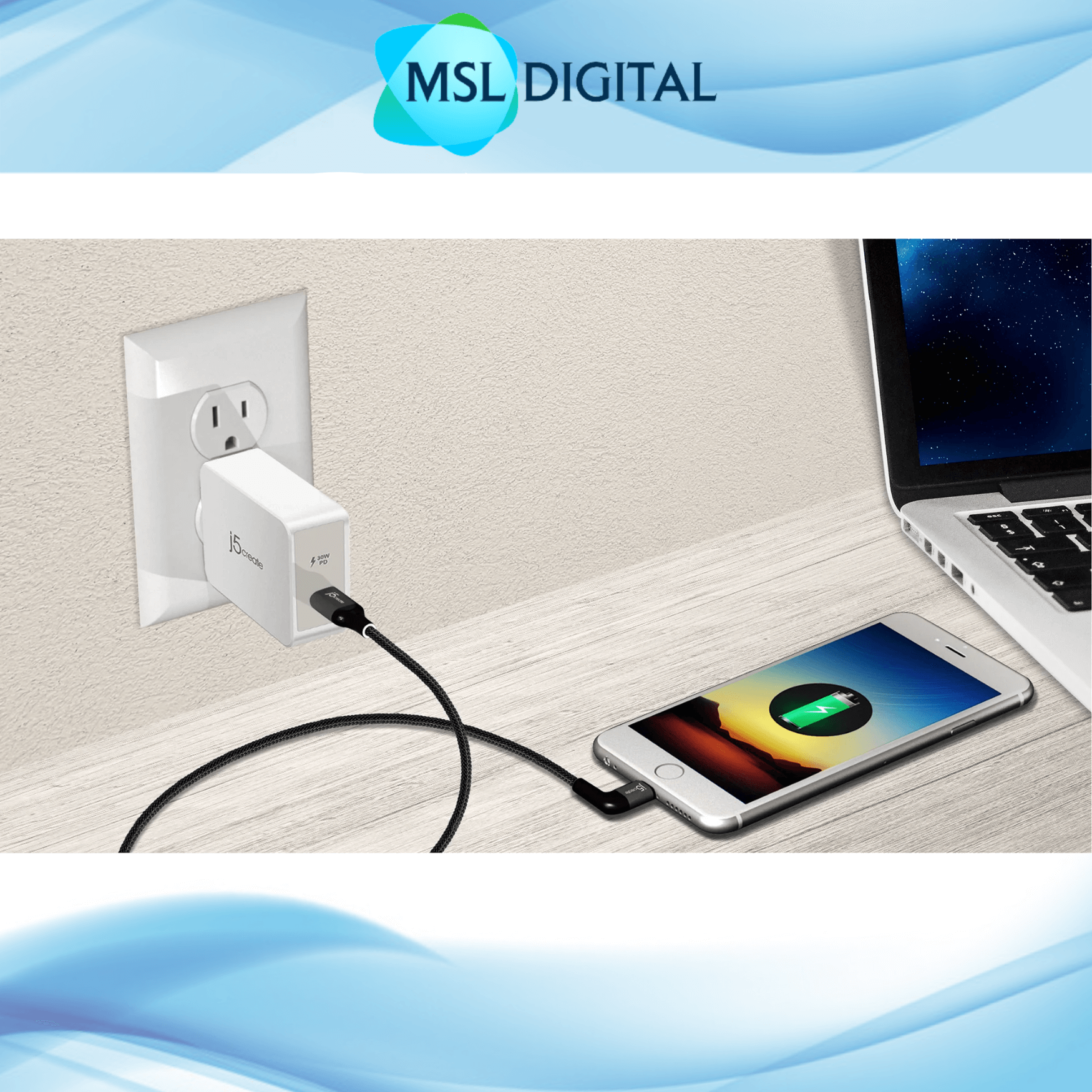 J5create L Shaped Type C to Lightning Cable - JALC15 - MSL Digital ...