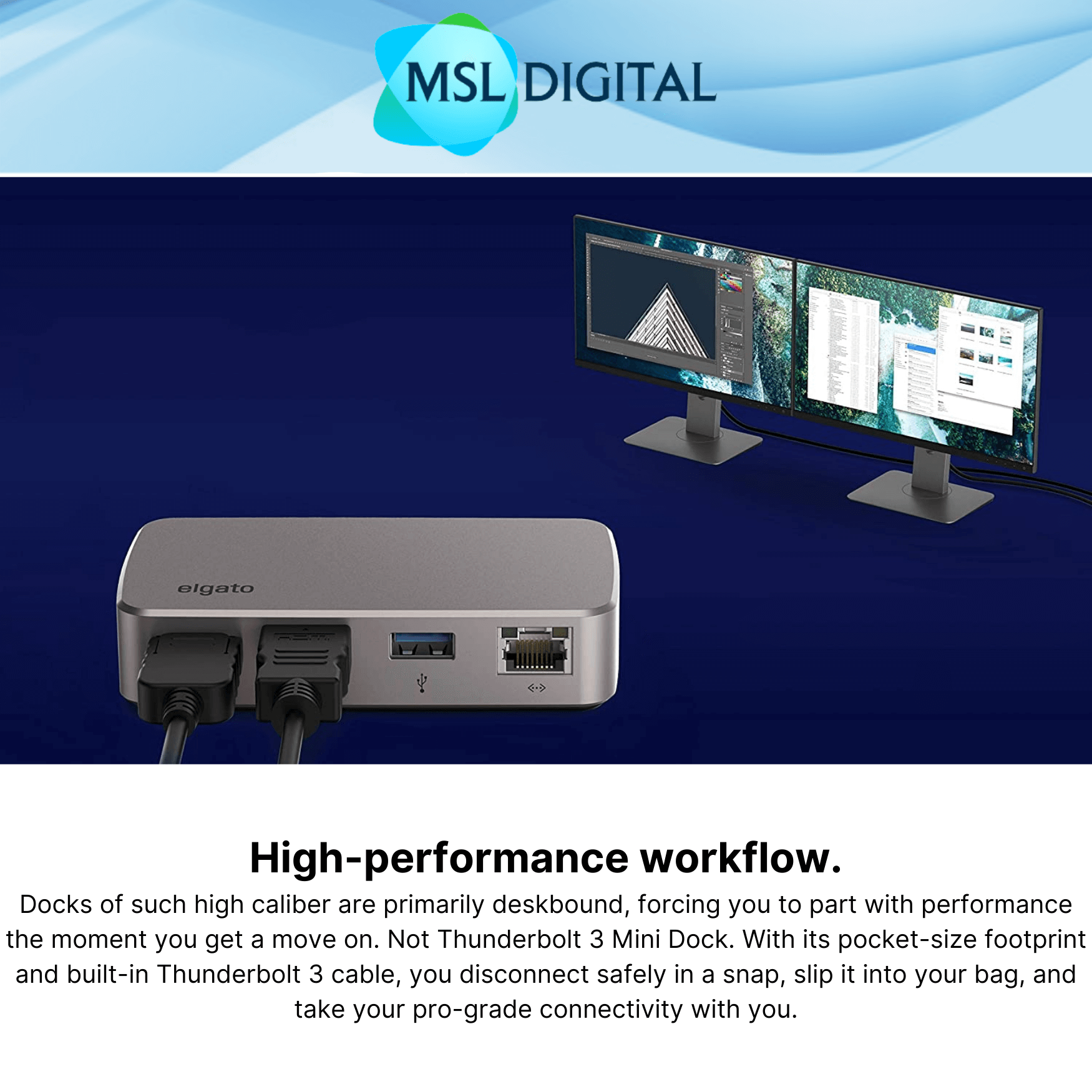 Elgato Thunderbolt 3 Mini Dock - 10DAB9901 - MSL Digital Online Store
