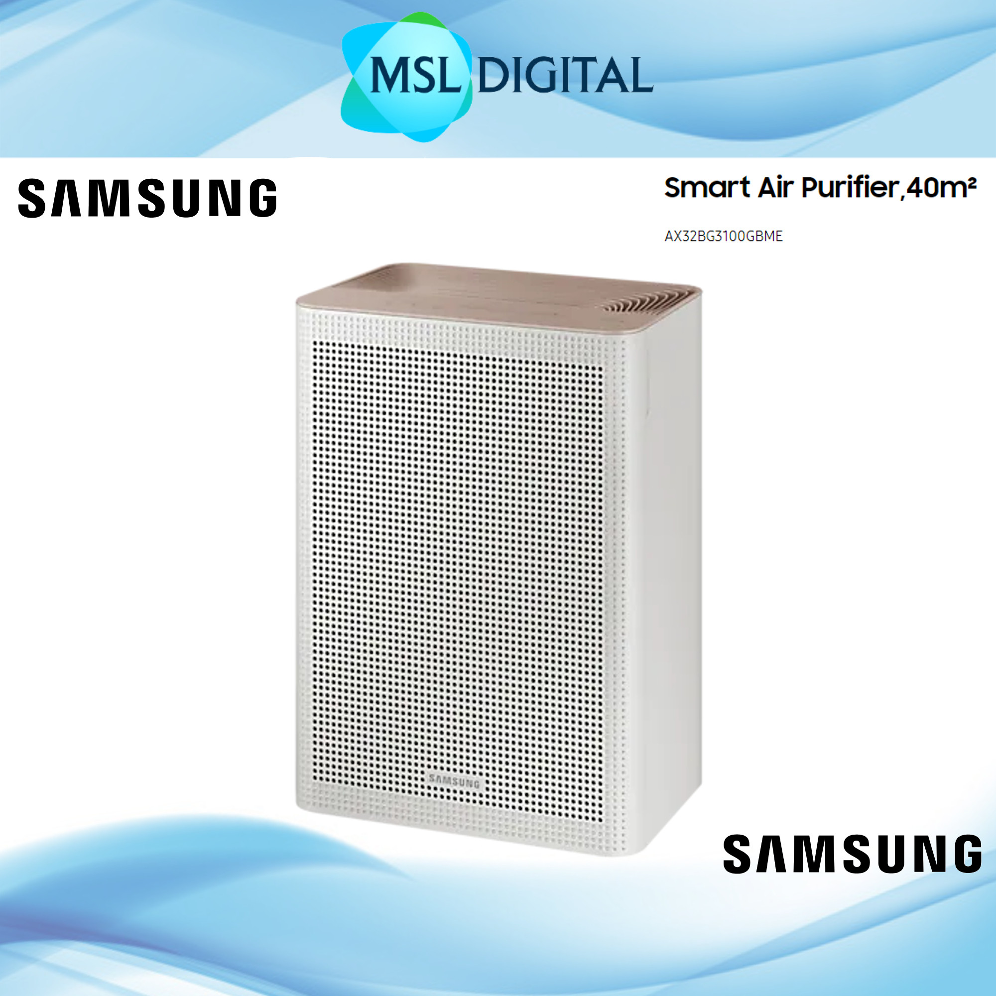 Samsung Smart Air Purifier 40m² Wi-Fi | Multi-layered purification system | Anti-bacterial (Zinc ...