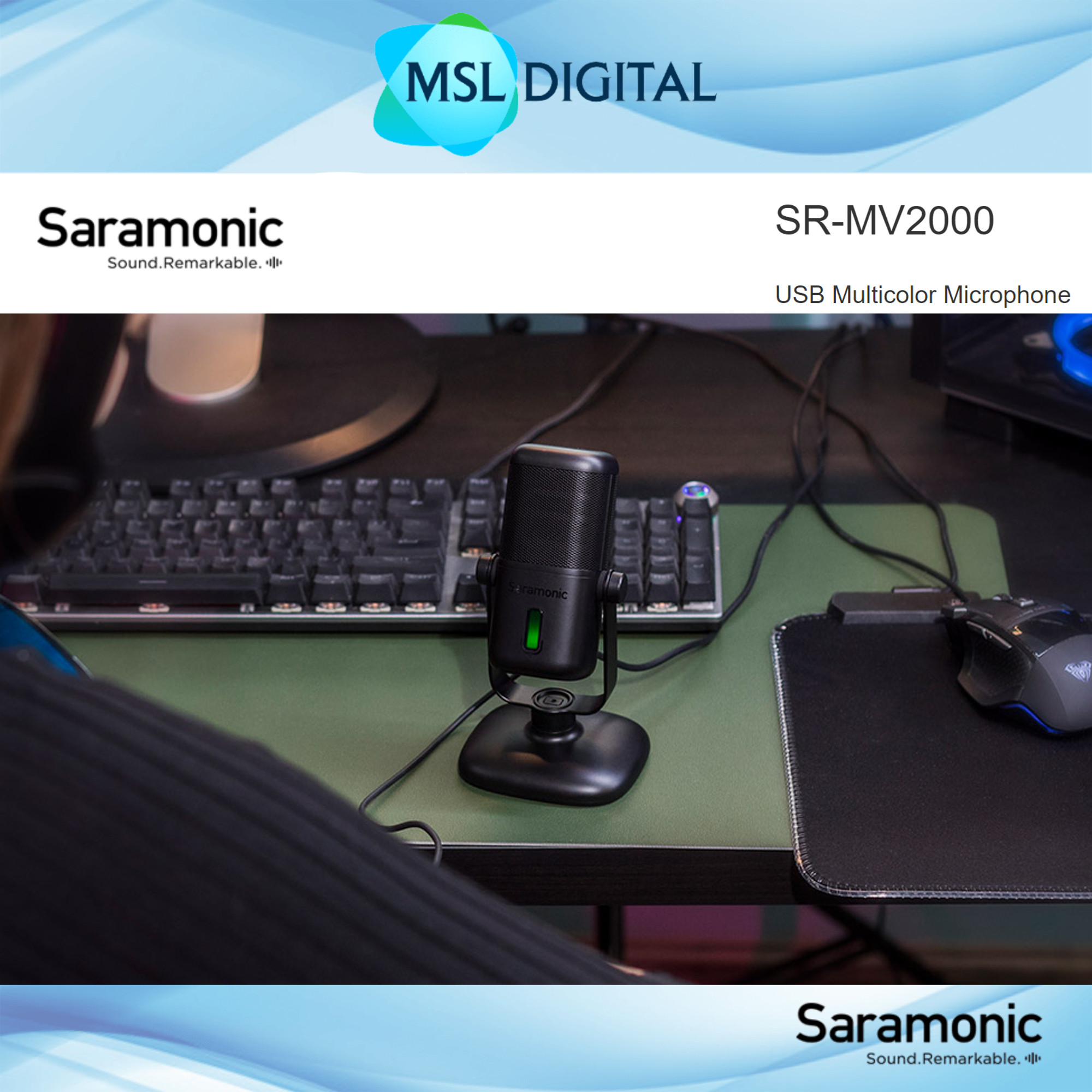 Saramonic SR-MV2000 Plug & Play Premium Cardioid Wired USB Condenser ...