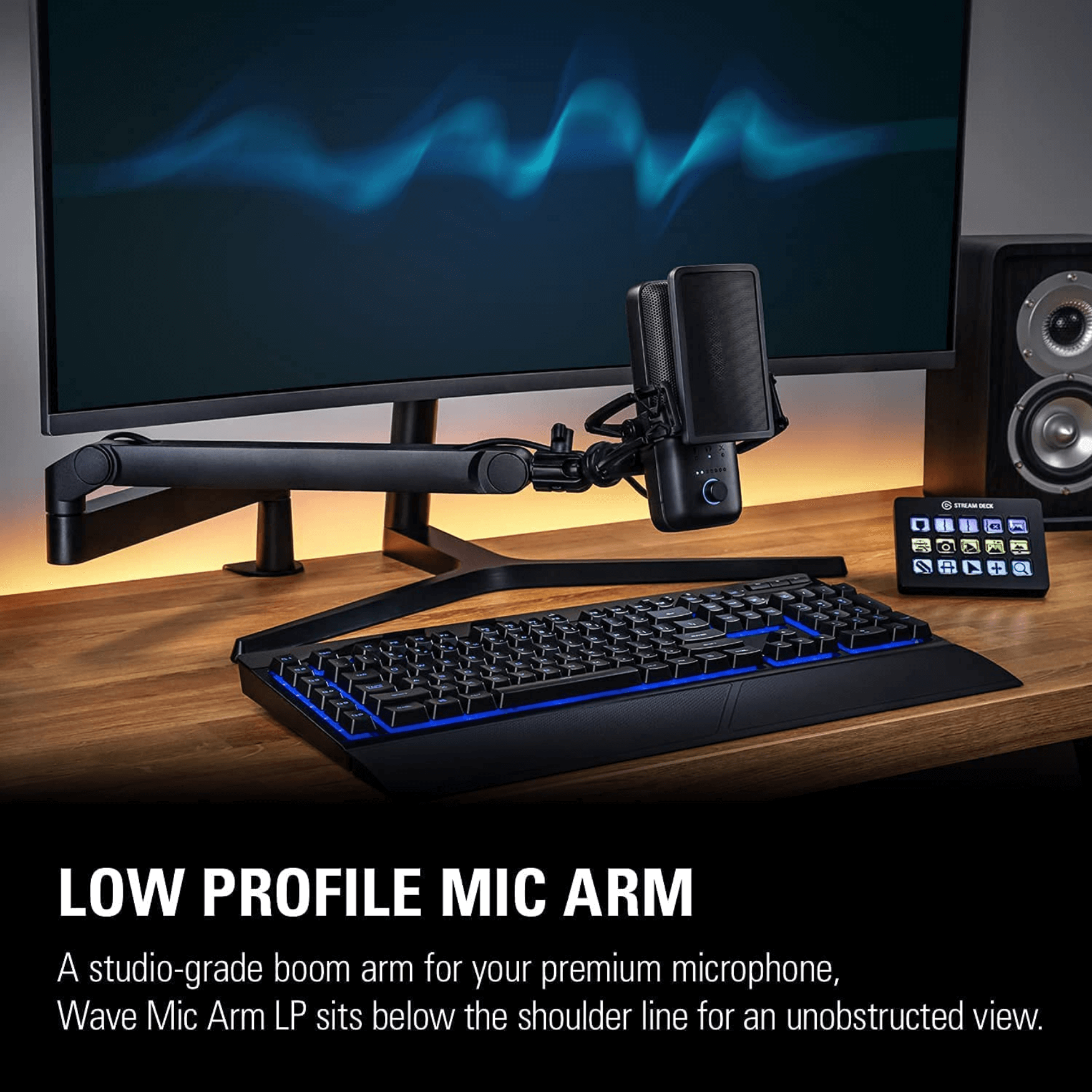 Corsair Elgato Wave Mic Arm LP Black Premium Low Profile Microphone Arm ...