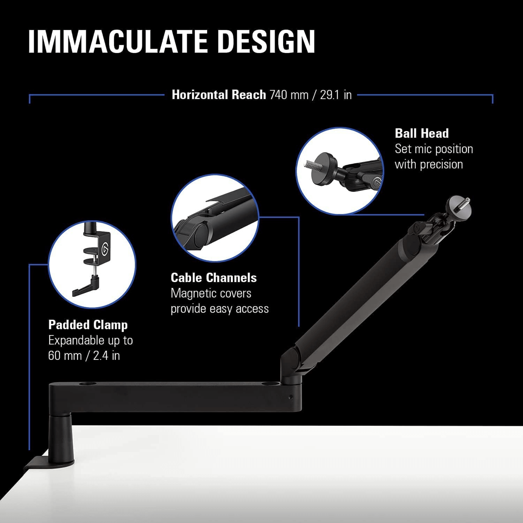 CORSAIR Elgato Wave Mic Arm LP Premium Low Profile Microphone Arm with ...