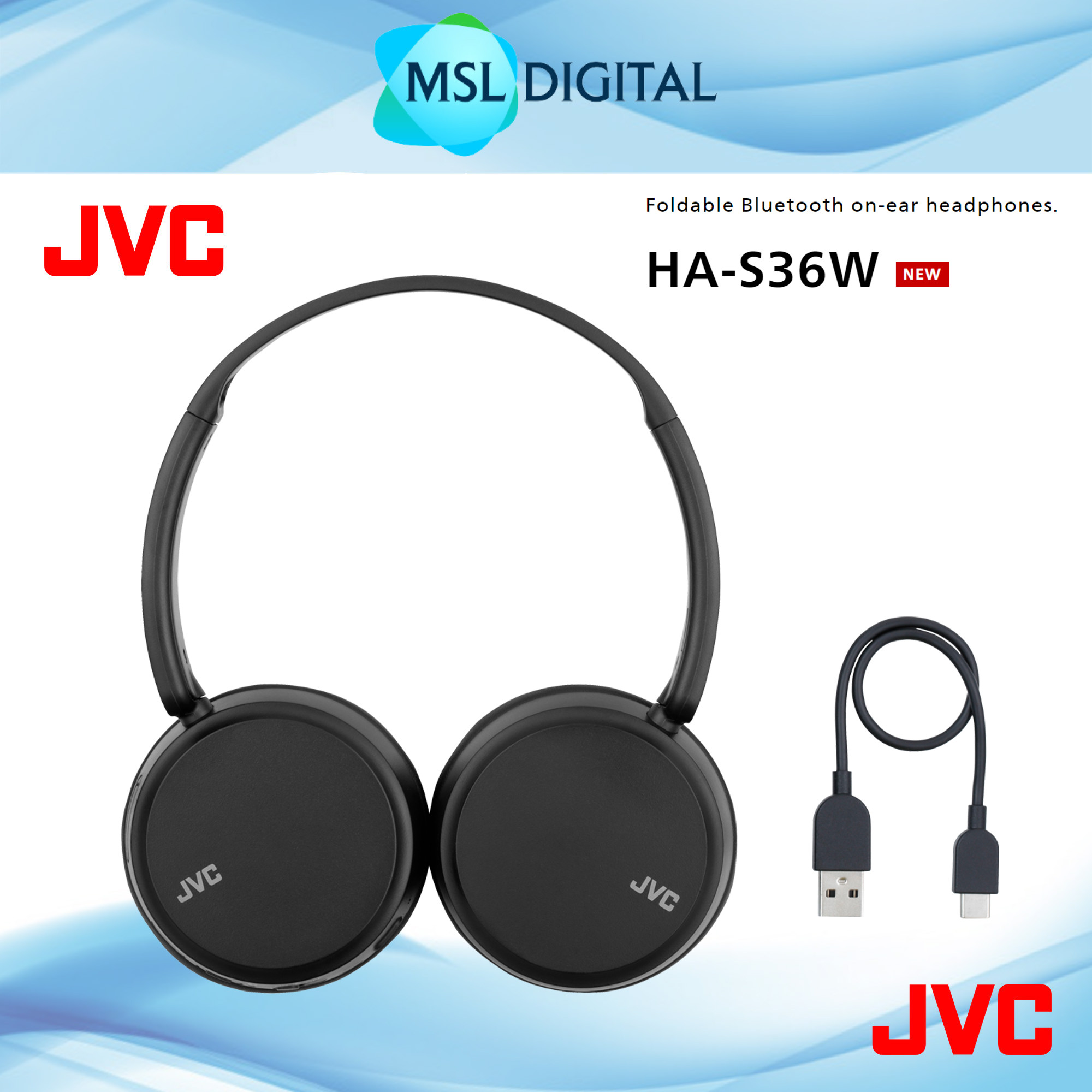 JVC HA-S36W Foldable Bluetooth on-ear headphones - MSL Digital Online Store