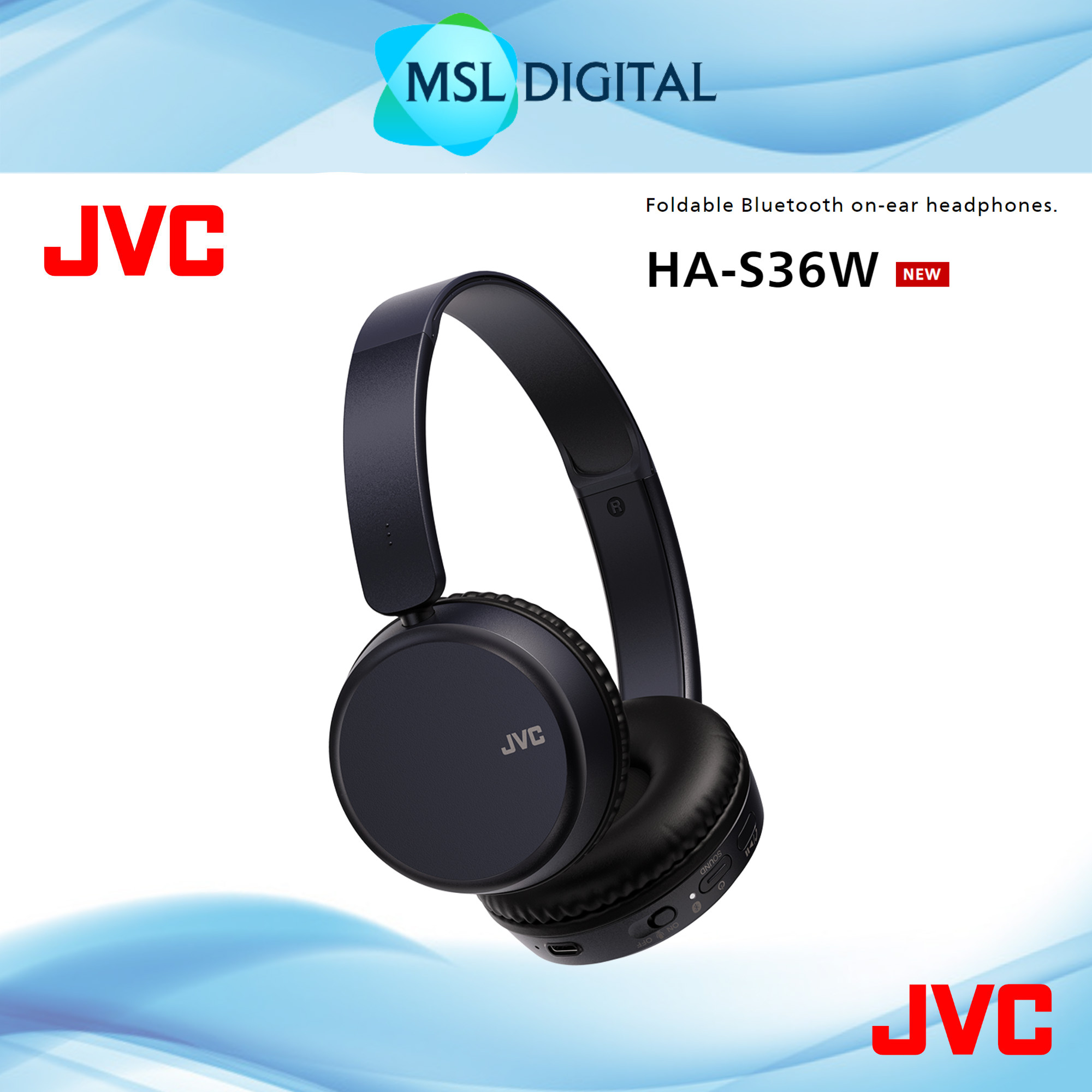 JVC HA-S36W Foldable Bluetooth on-ear headphones - MSL Digital Online Store