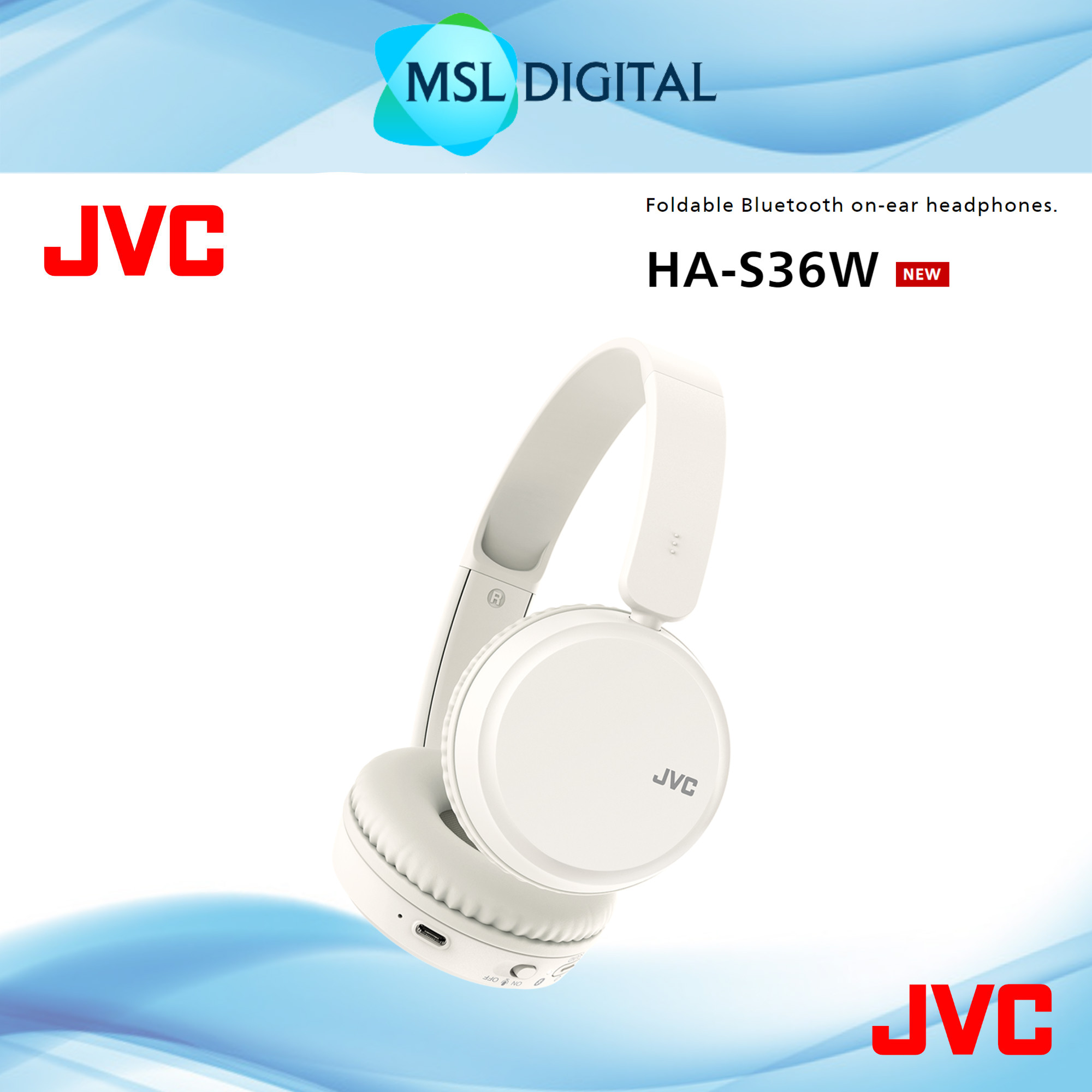 JVC HA-S36W Foldable Bluetooth on-ear headphones - MSL Digital Online Store