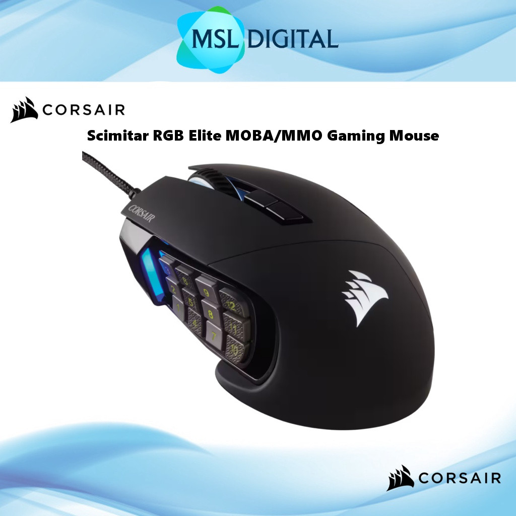 Corsair SCIMITAR RGB ELITE Optical MOBA/MMO Gaming Mouse CH-9304211-AP ...