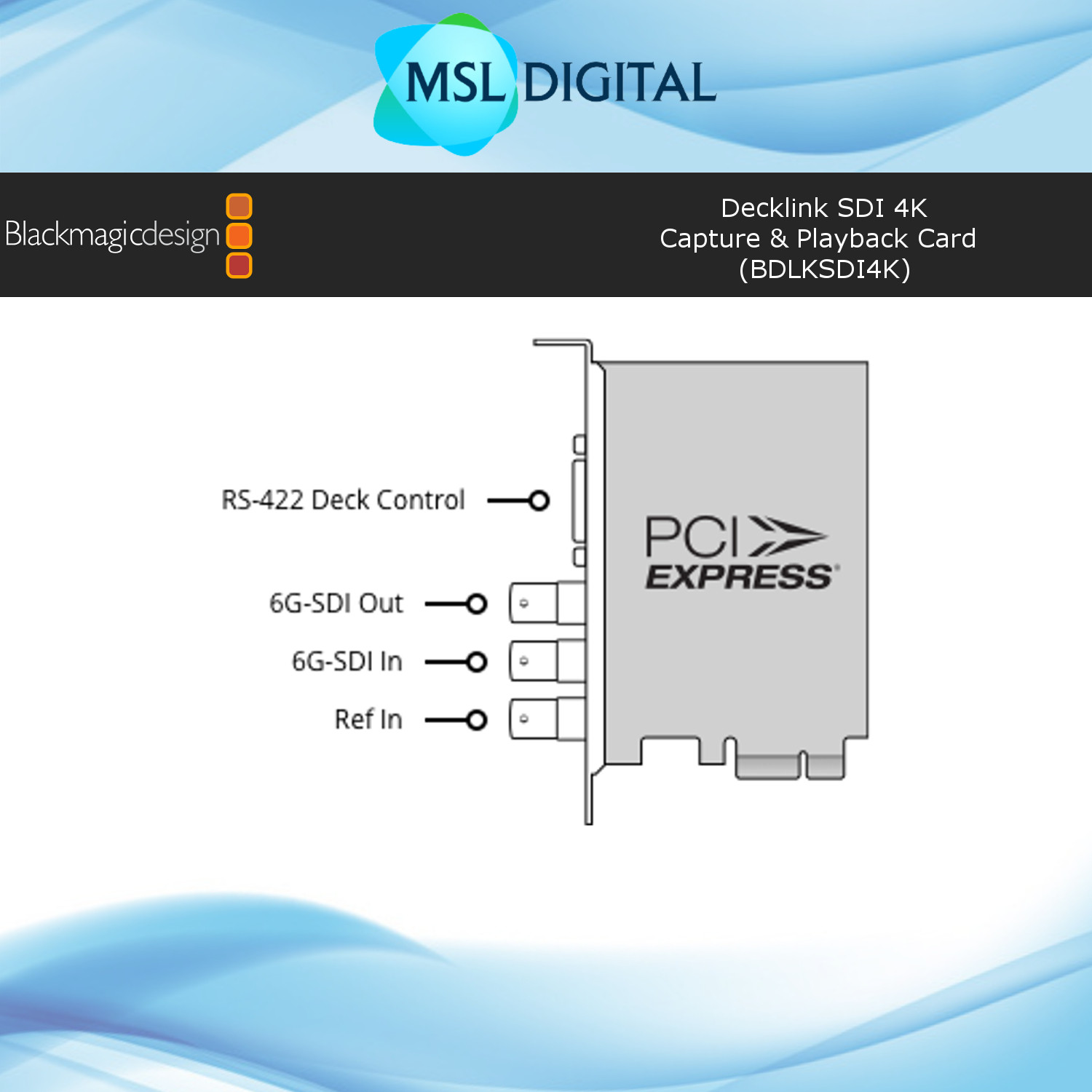 Blackmagic Design Decklink SDI 4K Capture & Playback Card - BDLKSDI4K ...