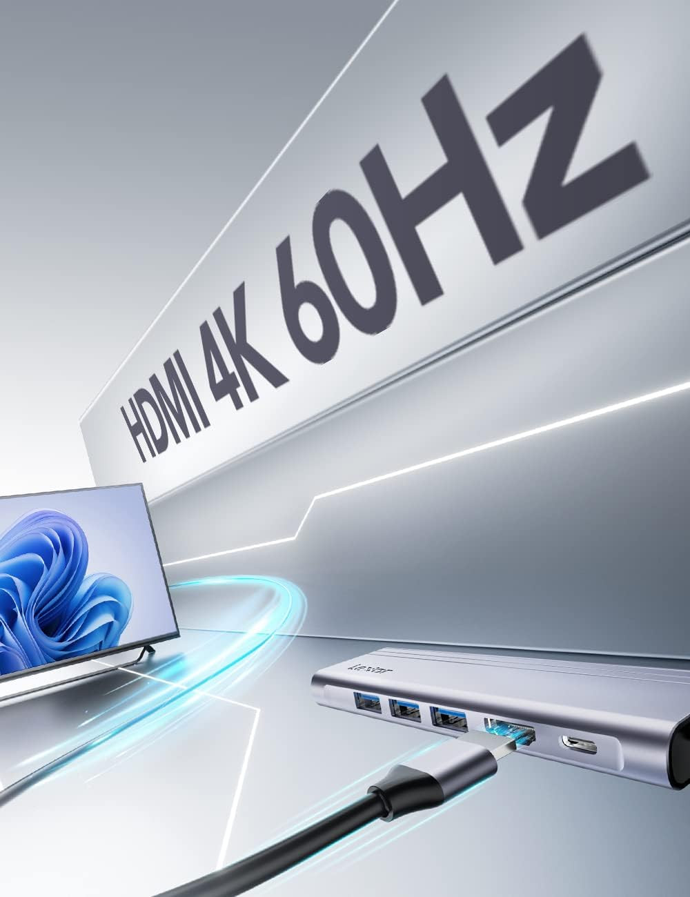 Lexar® H31 7-in-1 USB-C Hub 3 USB / 3.2 Ports, HDMI, 100W PD, SD/TF ...