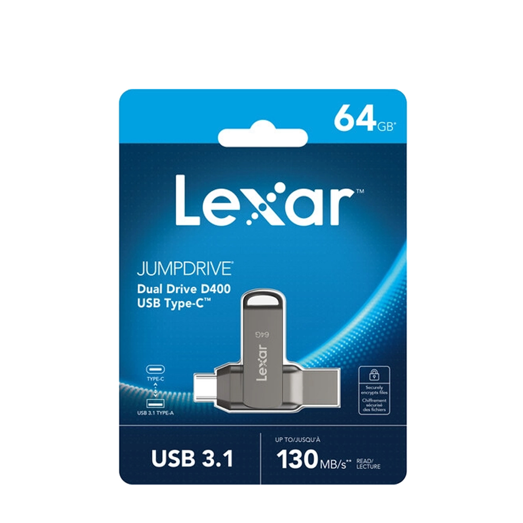 Lexar® JumpDrive® 32GB /64GB / 128GB Dual Drive D400 USB 3.1 Type-C ...