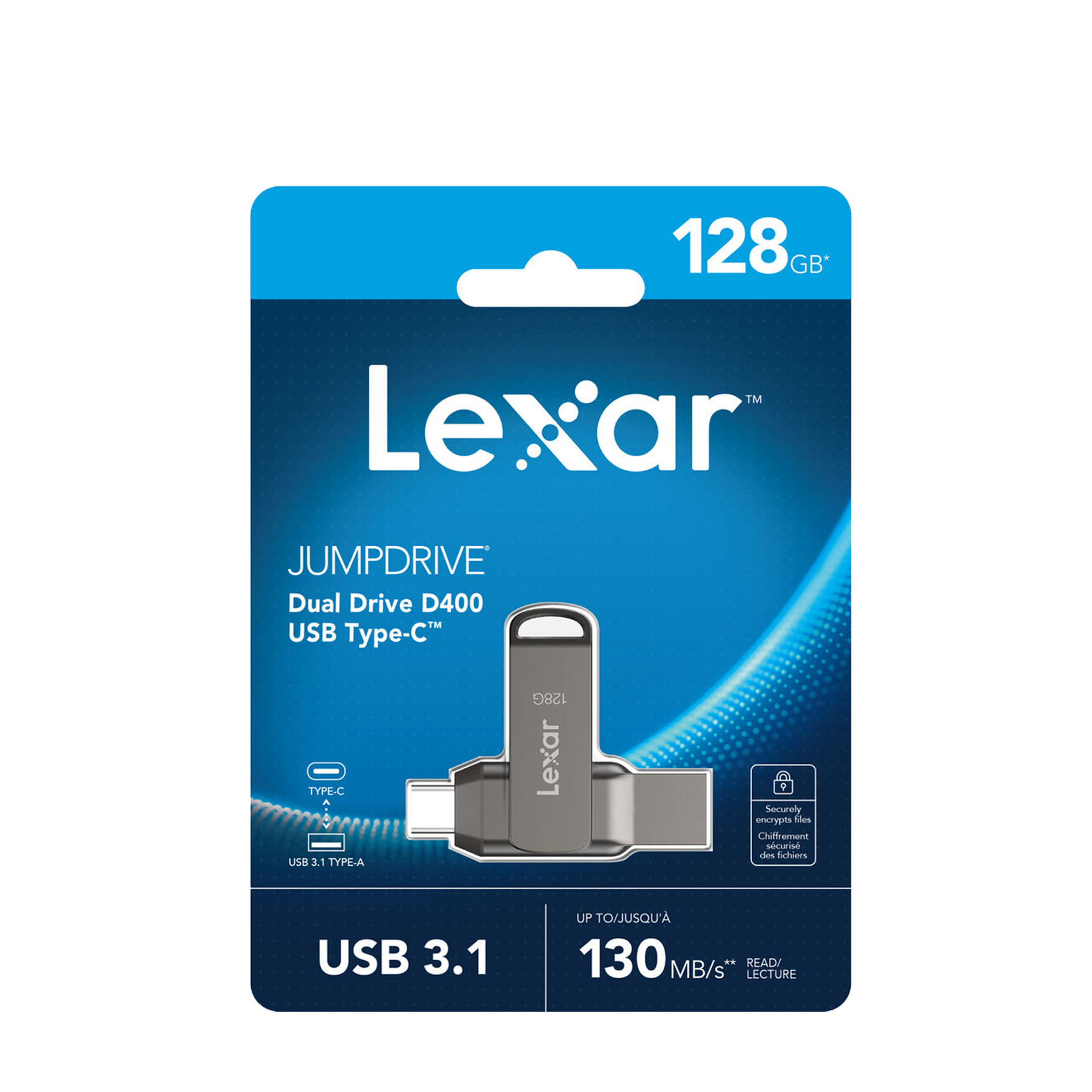 Lexar® JumpDrive® 32GB /64GB / 128GB Dual Drive D400 USB 3.1 Type-C ...