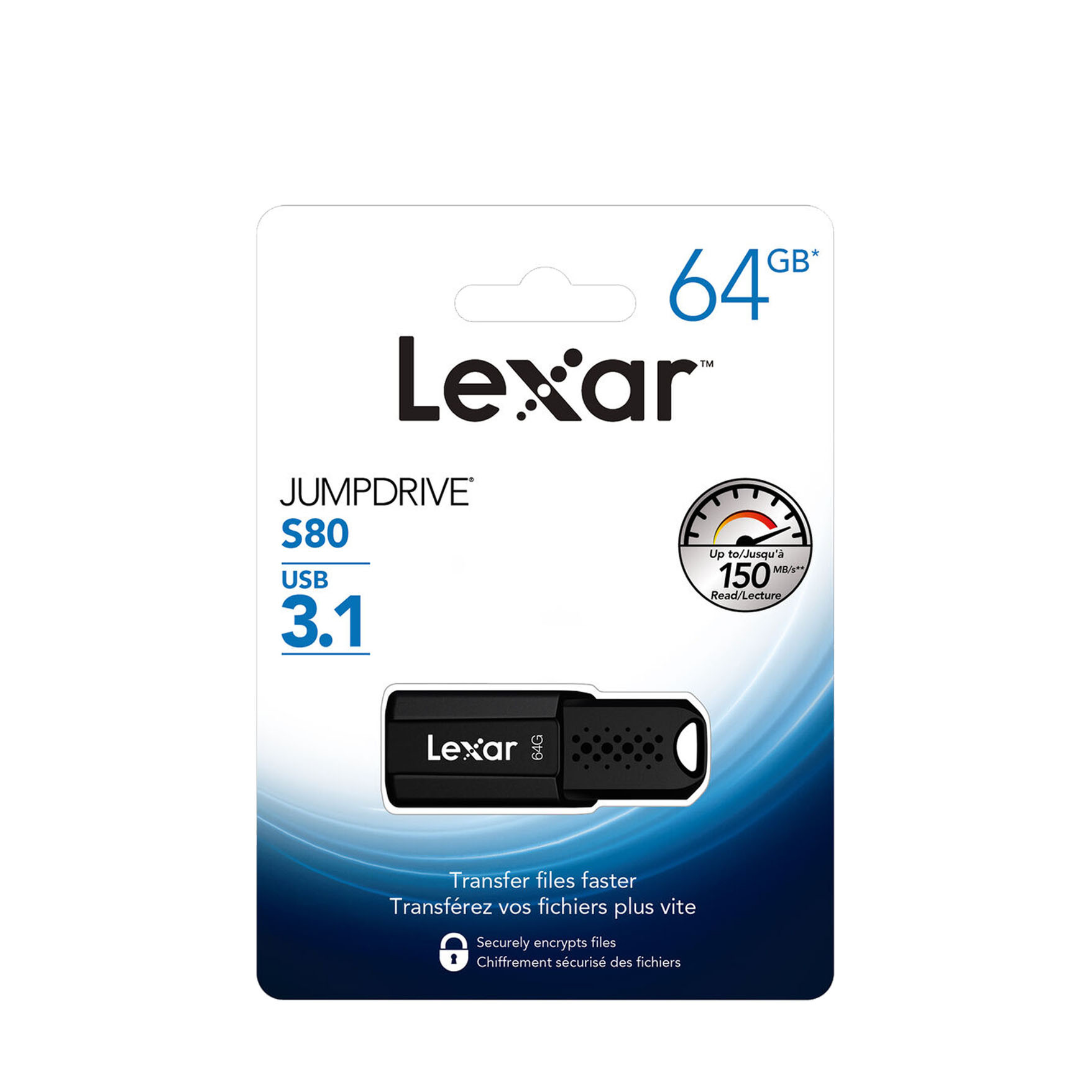 Lexar® JumpDrive® S80 USB 3.1 Flash Drive 32GB / 64GB / 128GB / 256GB ...