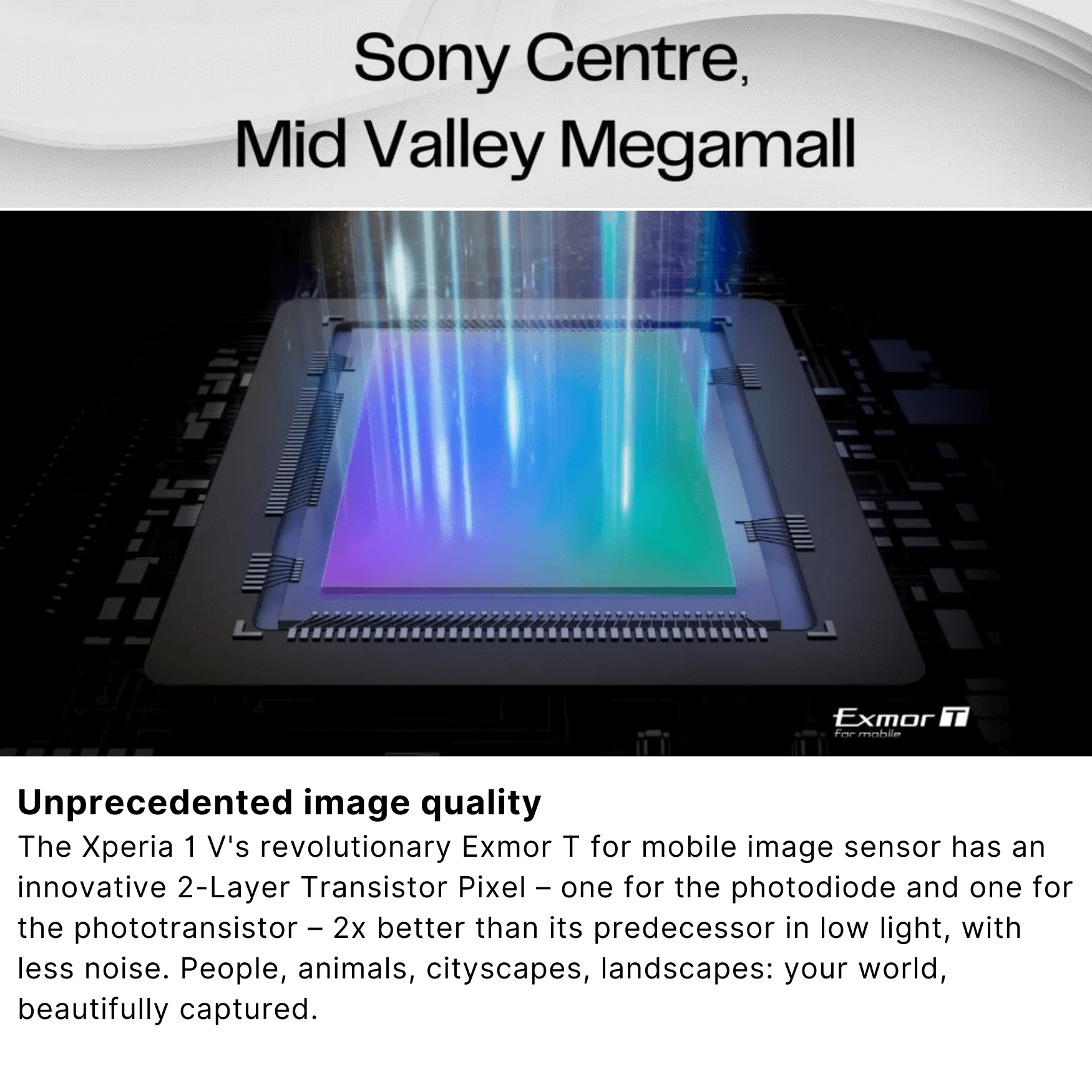 Sony Xperia 1 V New Exmor T for mobile sensor and 4K HDR OLED display - MSL Digital Online Store