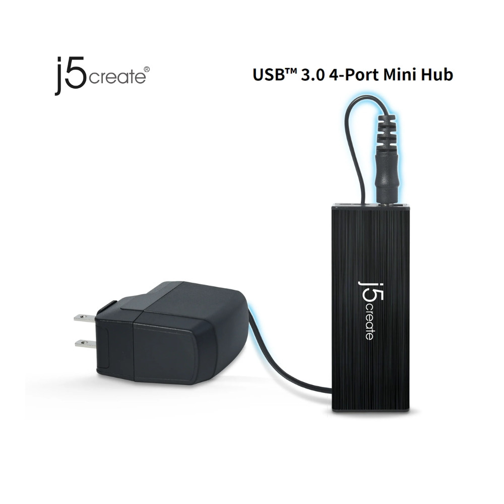J5create JUH340, 4-Port Powered USB 3.0 Data Hub w/ 2ft Extended Cable ...