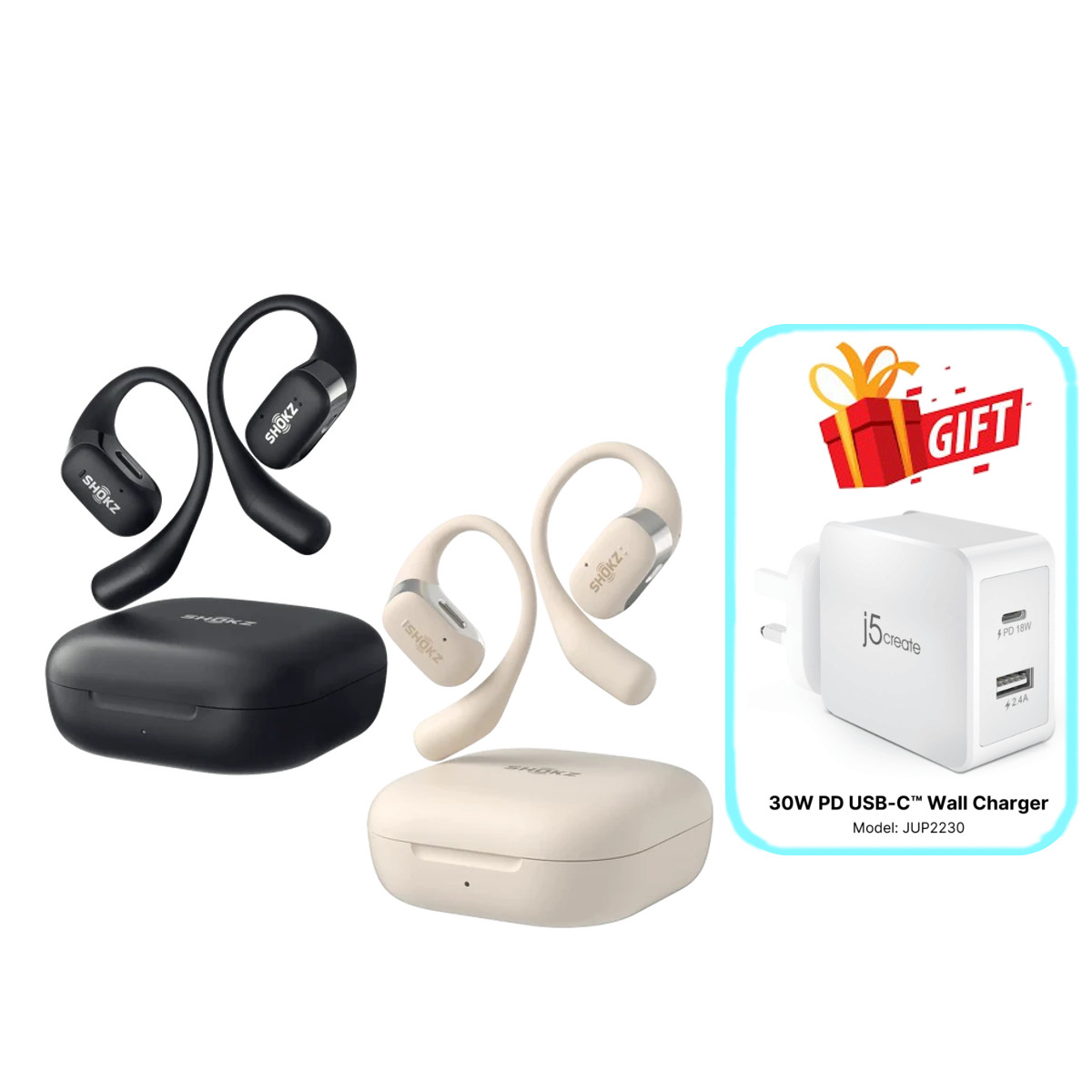 Shokz OpenFit Open ear True Wireless Earbuds | Powerful Bass | AI Call ...