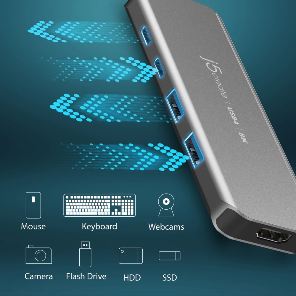 J5create JCH453 USB4® 8K60 Slim Hub | USB4® Controller featured - MSL ...