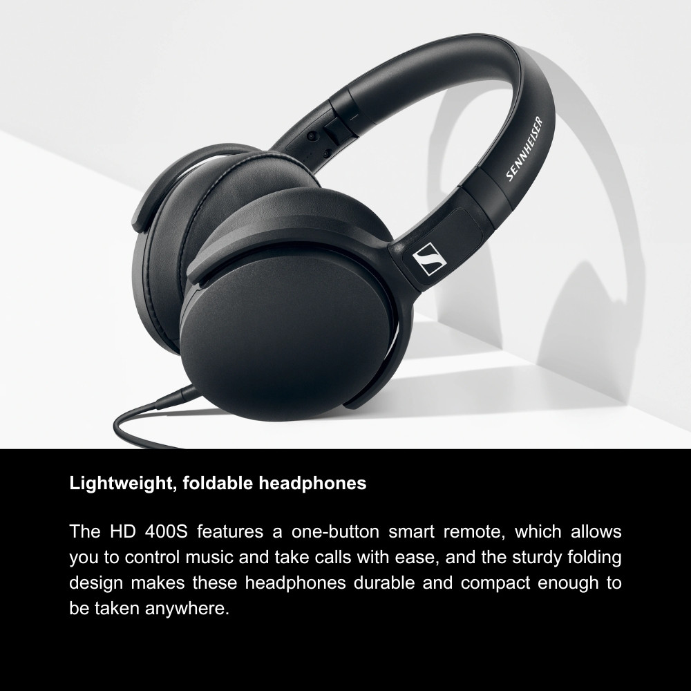 Sennheiser HD 400S Wired Headphone with Mic | Foldable and Lightweight ...