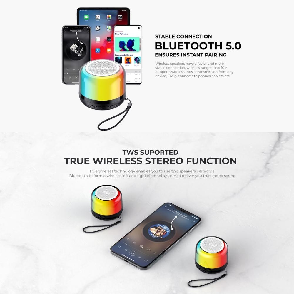 HAVIT SK887BT Portable Wireless Speaker | 360-degree lighting show ...