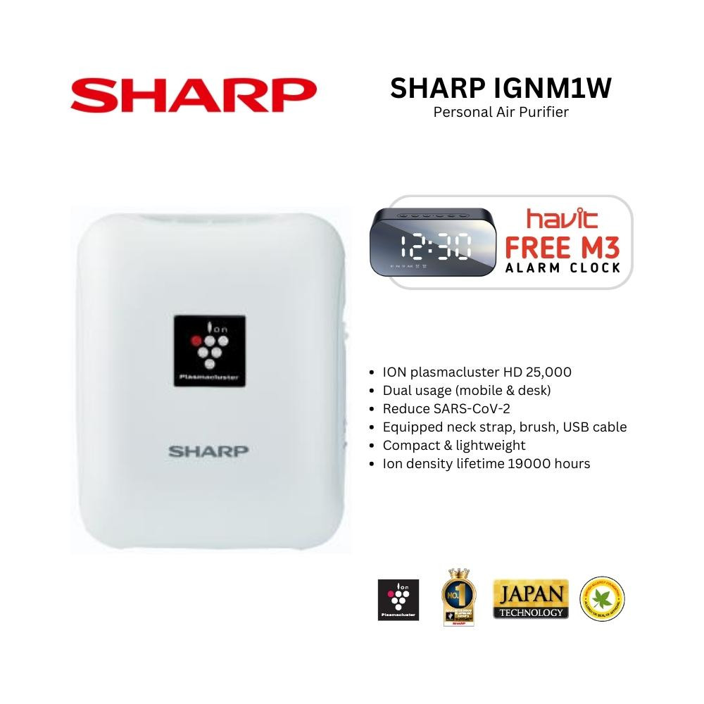 Sharp IG-NM1-W Plasmacluster Ion Generator Wearable [FREE Havit M3 Alarm Clock] - MSL Digital ...