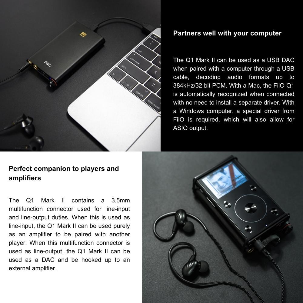 FiiO Q1 Mark II Portable Headphone Amplifier & DAC - MSL Digital Online Store