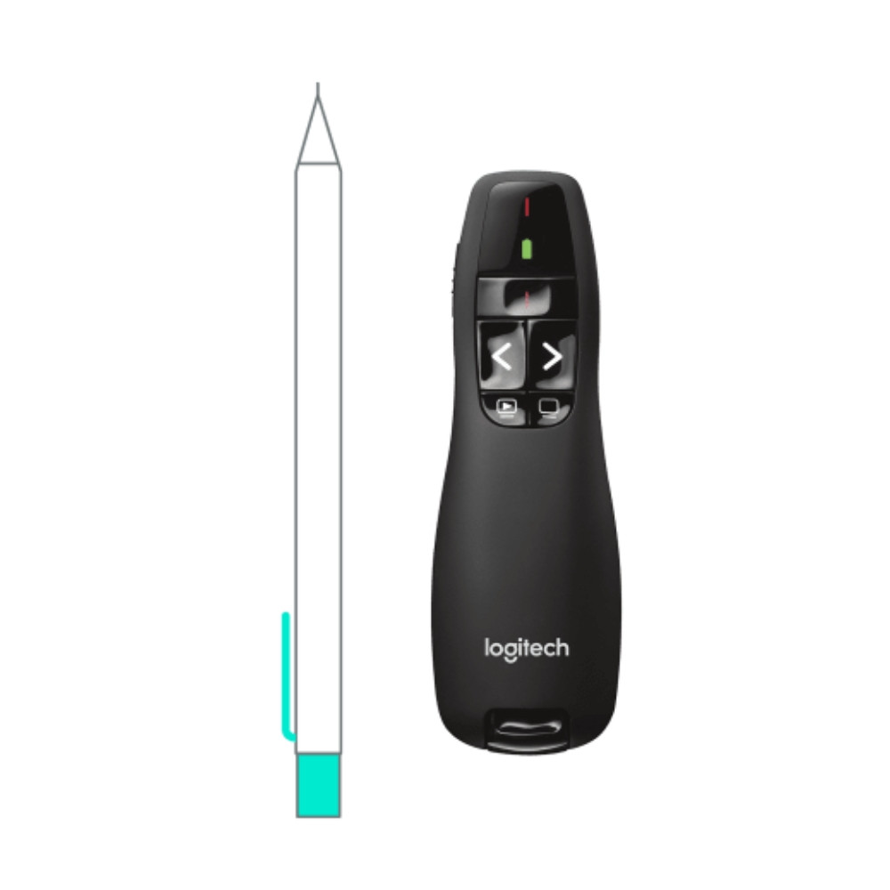 Logitech R400 Presenter Wireless Laser Presentation Remote | 50' Range ...