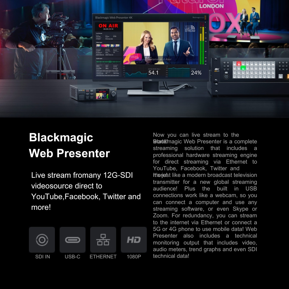 Blackmagic Design Web Presenter HD/UHD 4K | Mac, Win, Linux & Chromebook Compatible - MSL ...